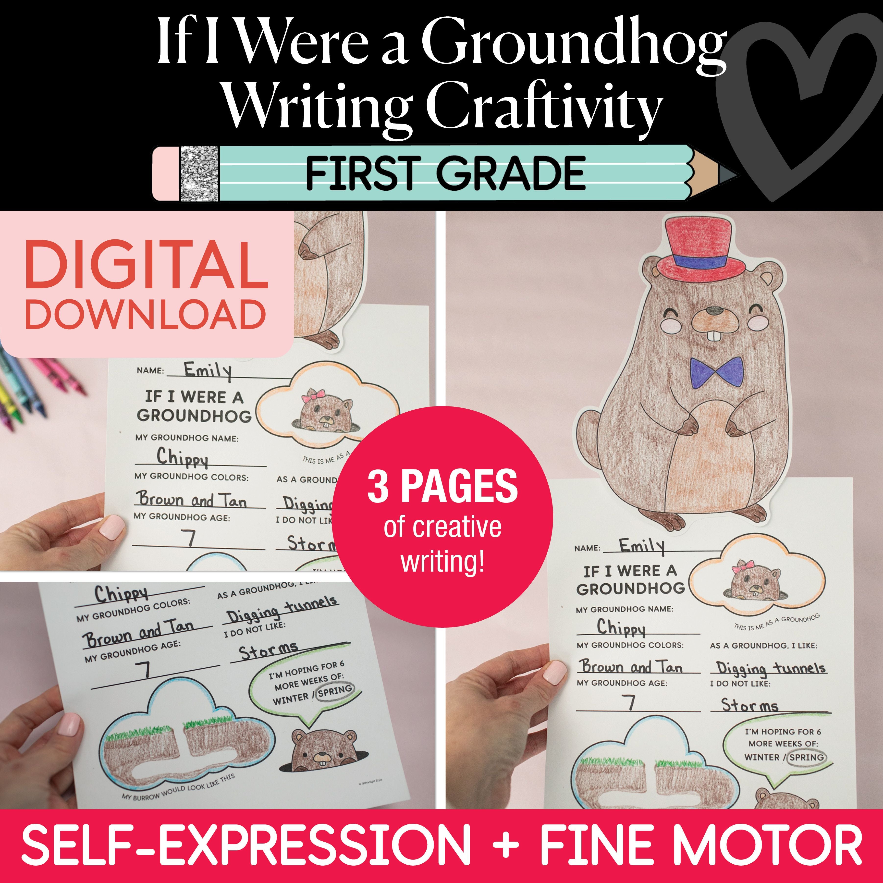 Printable February If I Were A Groundhog Craftivity – Schoolgirl Style