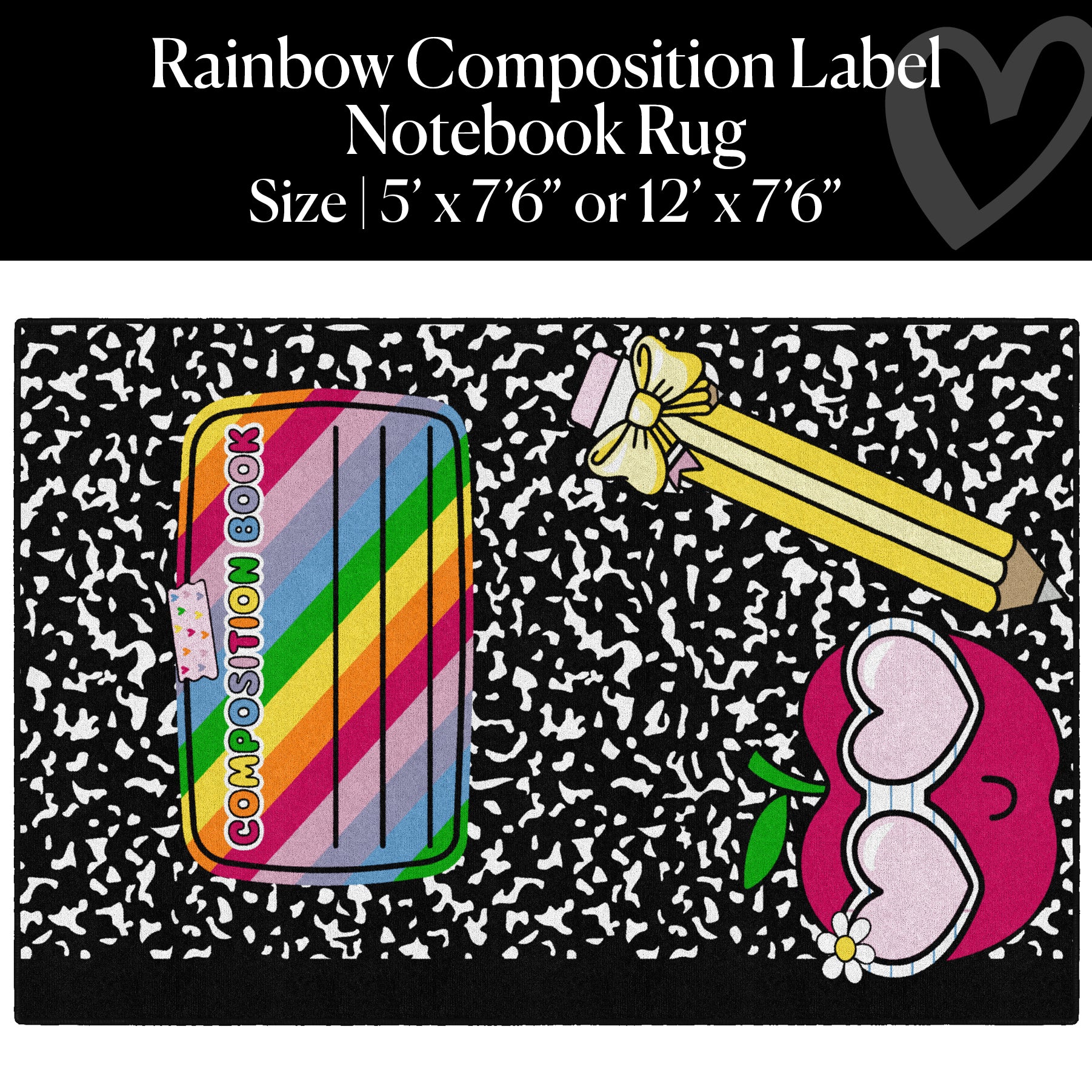 Rainbow Composition Label Notebook Classroom Rug by Schoolgirl Style