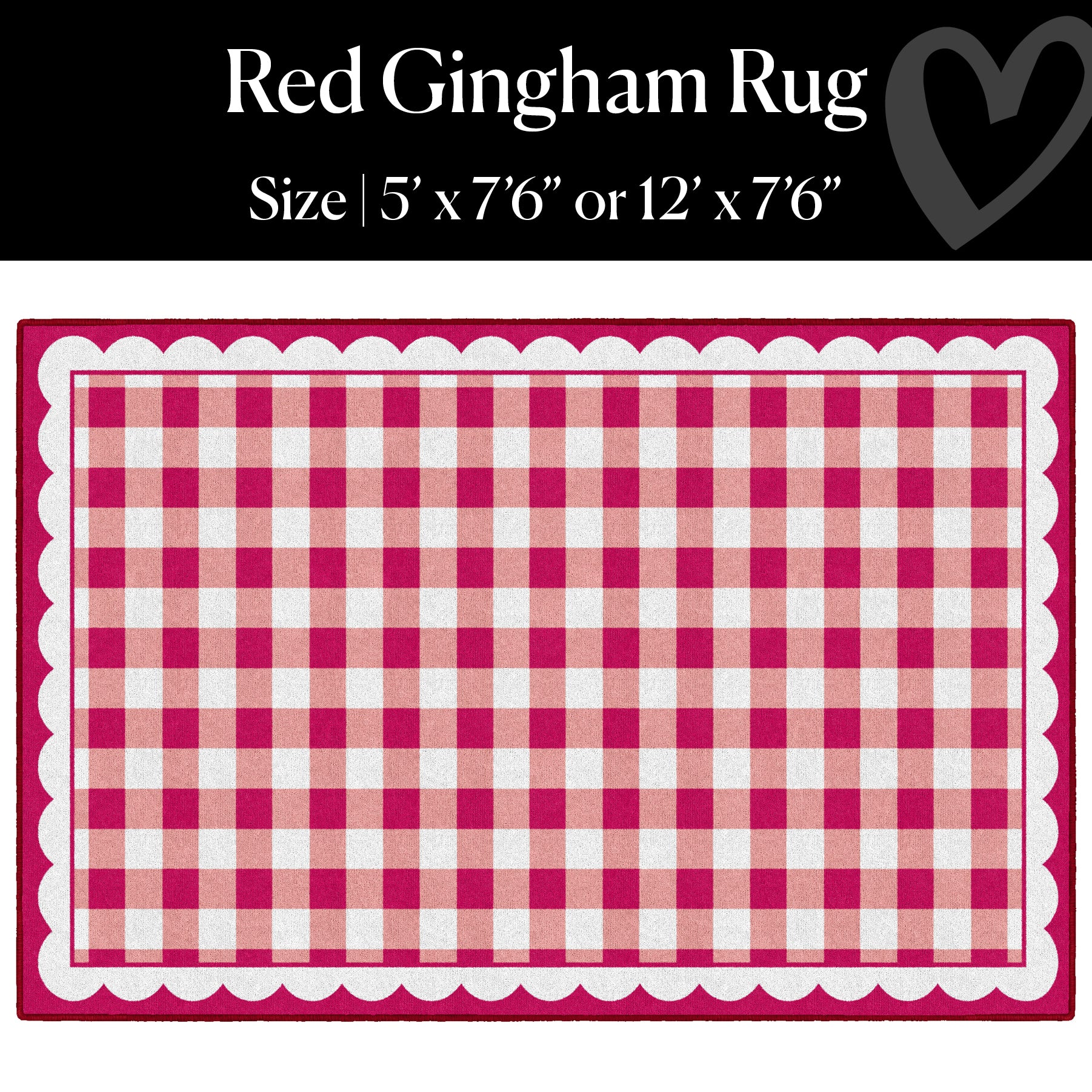 Red Gingham Classroom Rug by Schoolgirl Style