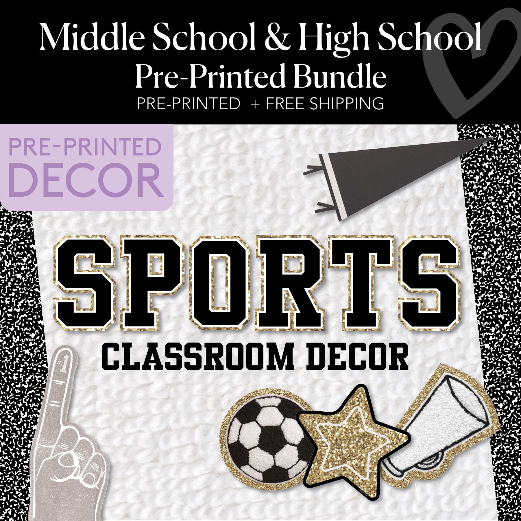 Sports Classroom Decor | Middle School & High School Pre-Printed Bundl ...