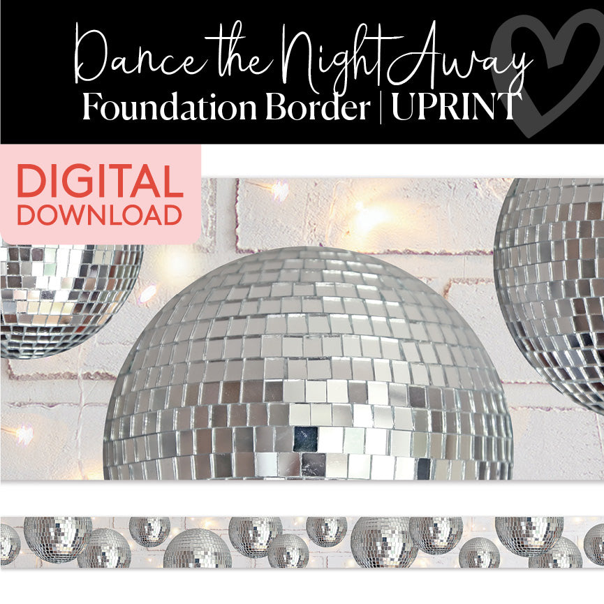 Printable Neutral Disco Classroom Border – Schoolgirl Style