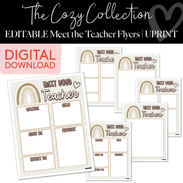 Meet Your Teacher Flyer | Cozy | Printable Classroom Decor | Schoolgir ...