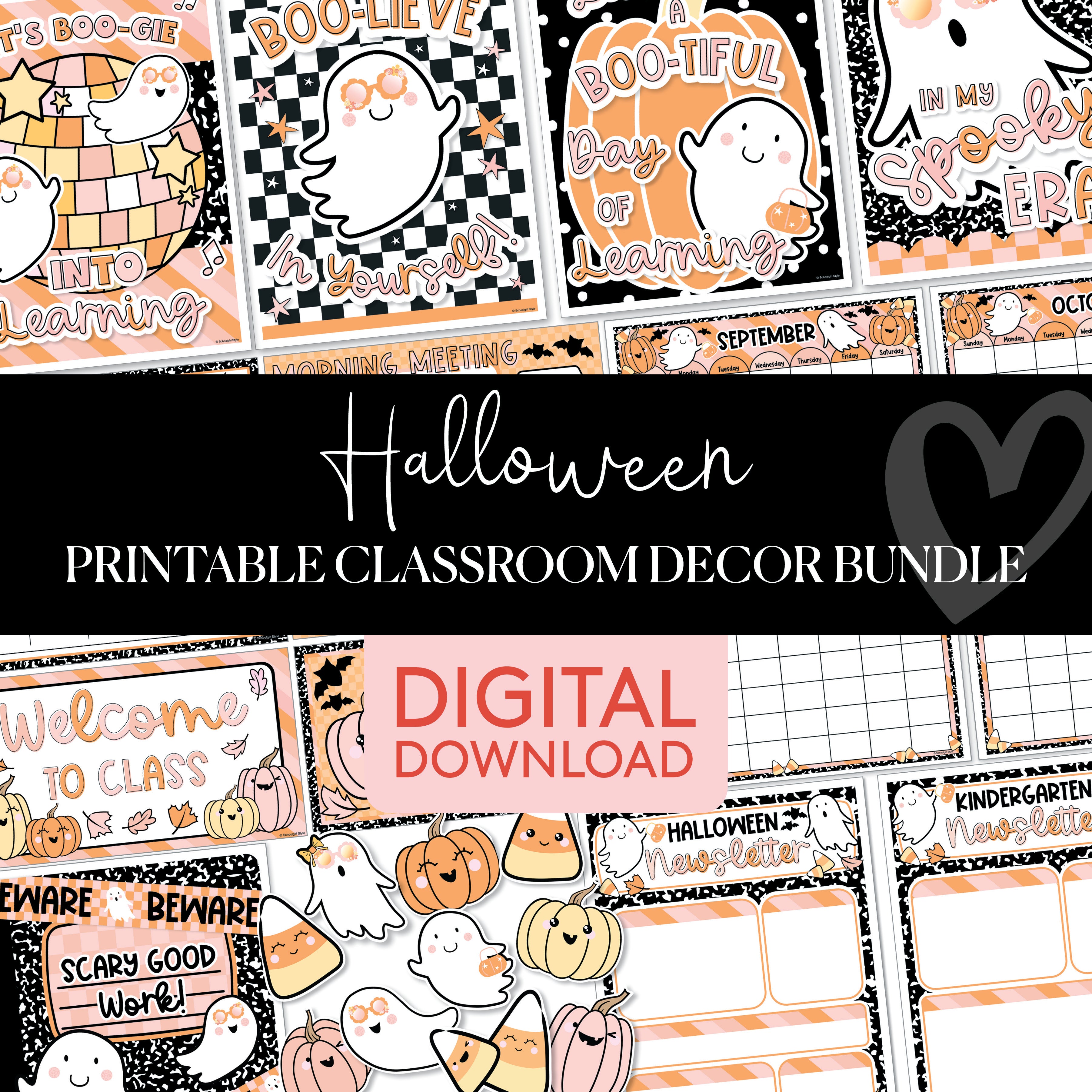 Printable Halloween Classroom Decor – Schoolgirl Style