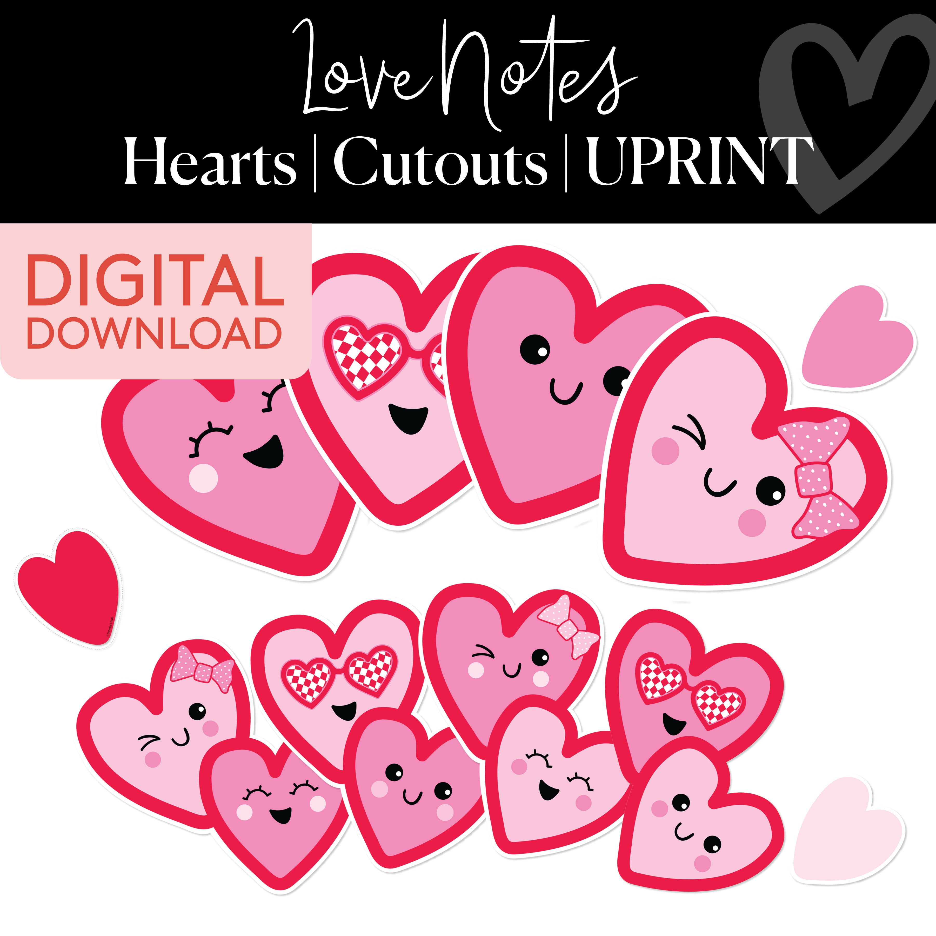 Hearts with Faces | Classroom Cut Outs | Love Notes | Valentine's Day ...