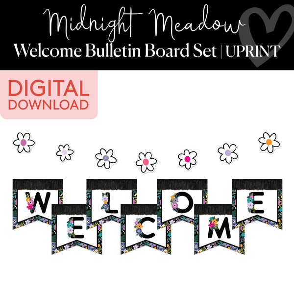 Welcome Bulletin Board Set | Midnight Meadow | Printable Classroom Dec ...