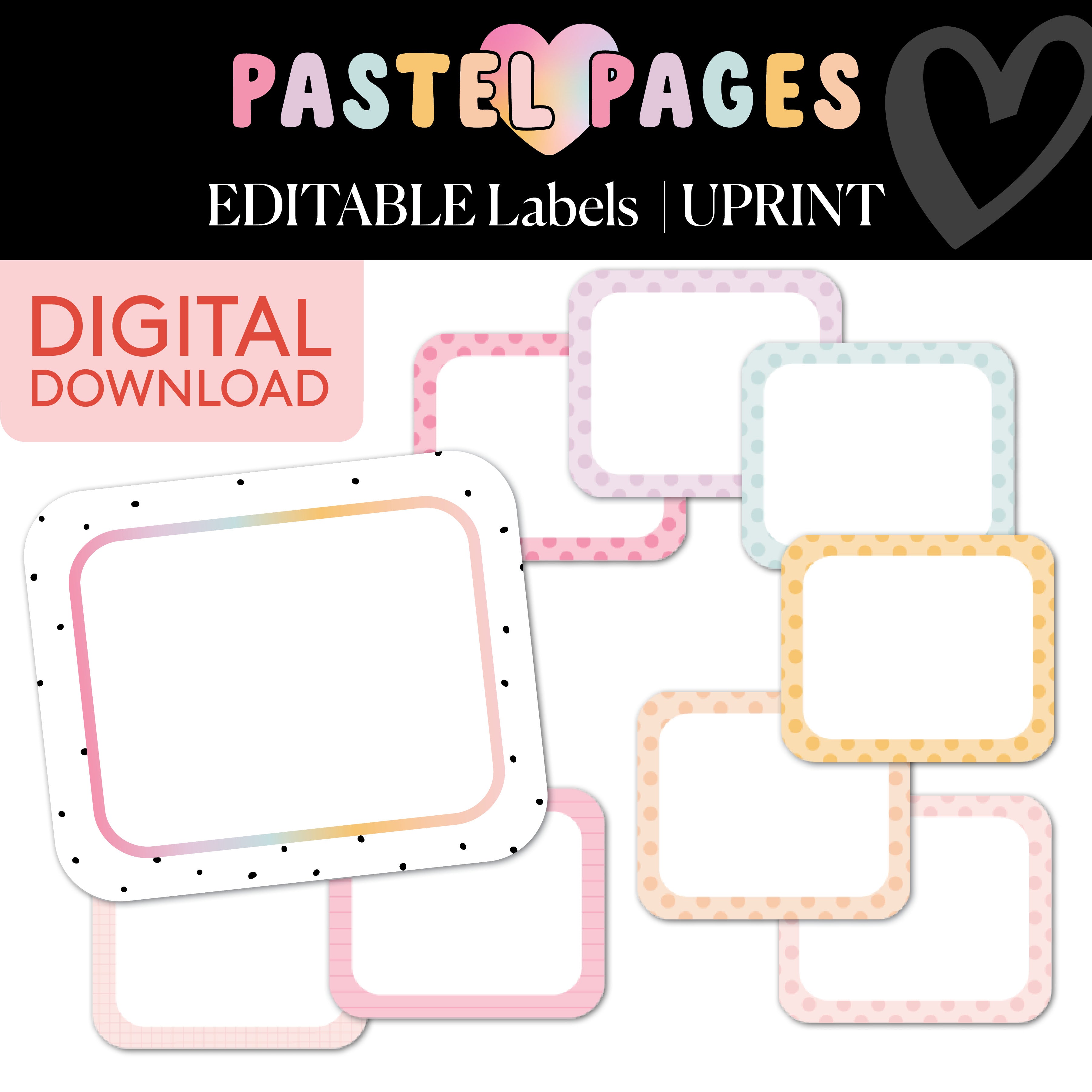 Printable Editable Boho Pastel Classroom Labels | Pastel Pages ...