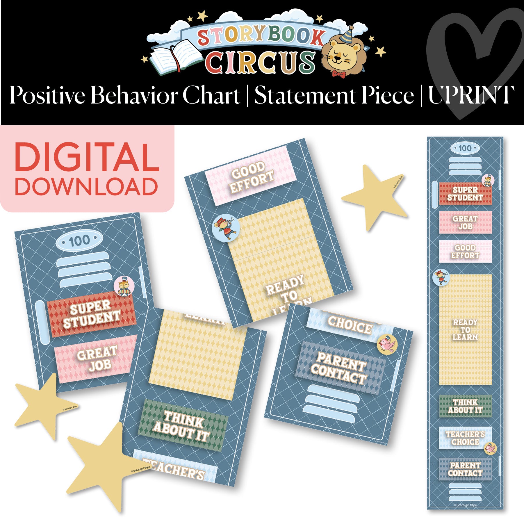 Printable Vintage Positive Behavior Chart | Storybook Circus ...