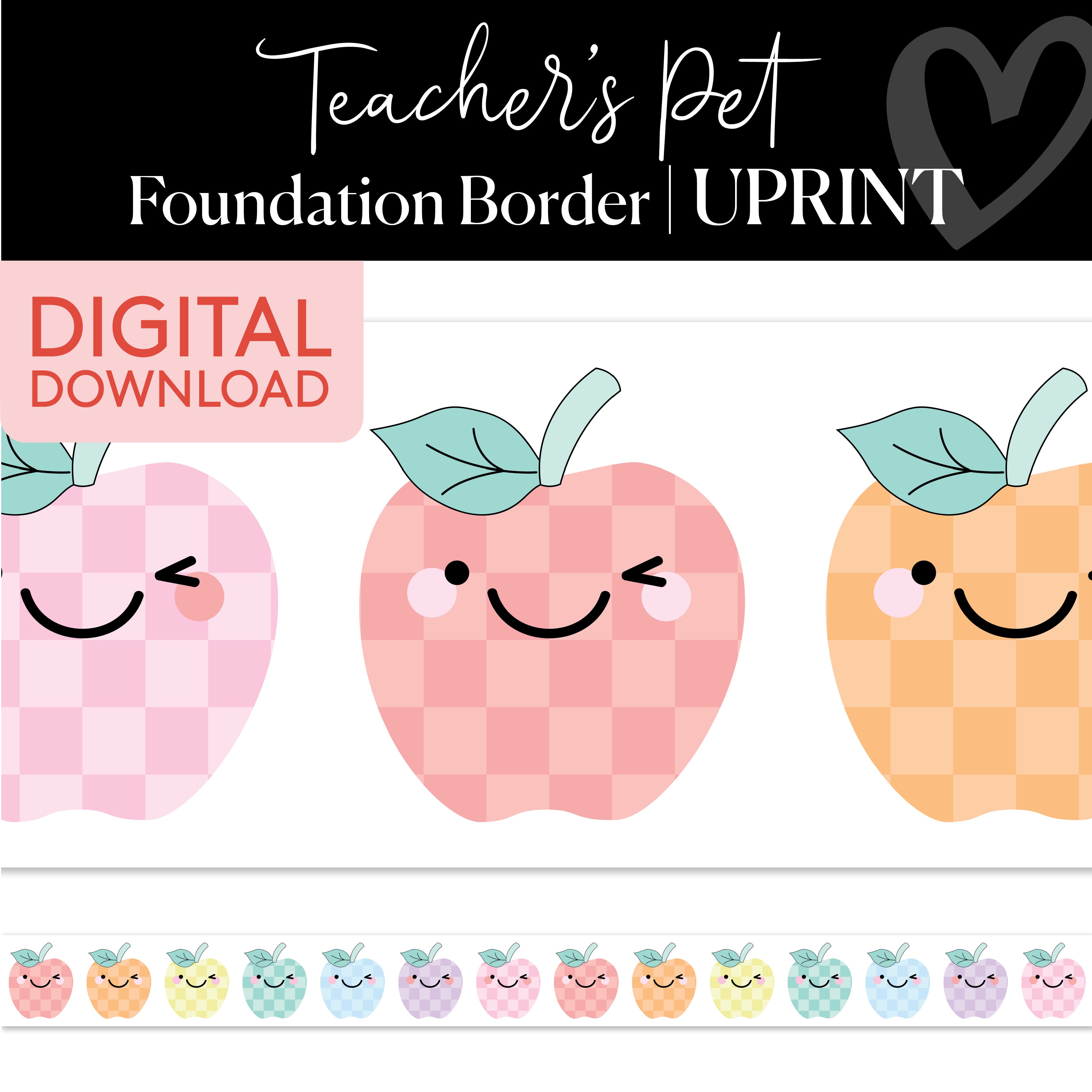 Printable Pastel Apple Classroom Border – Schoolgirl Style