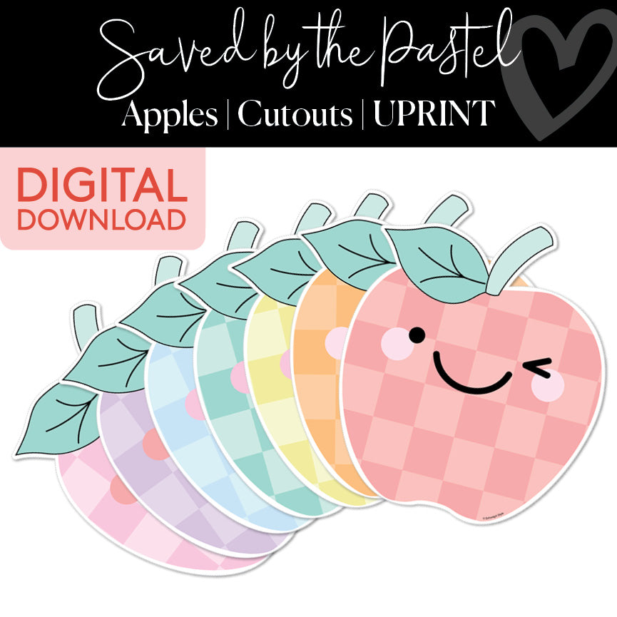 Printable Pastel Apple Bulletin Board Cutouts – Schoolgirl Style