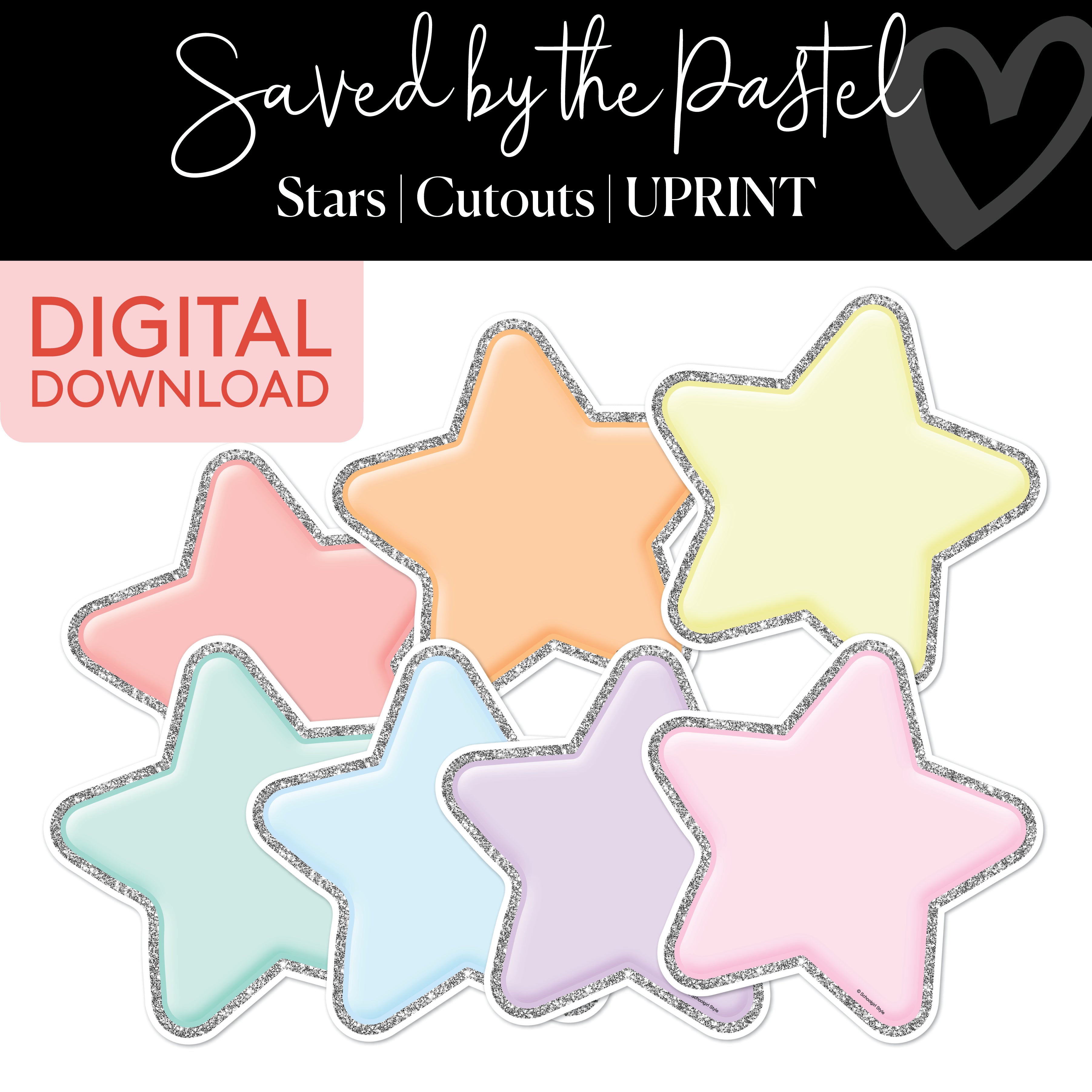 Printable Pastel Star Bulletin Board Cutouts – Schoolgirl Style