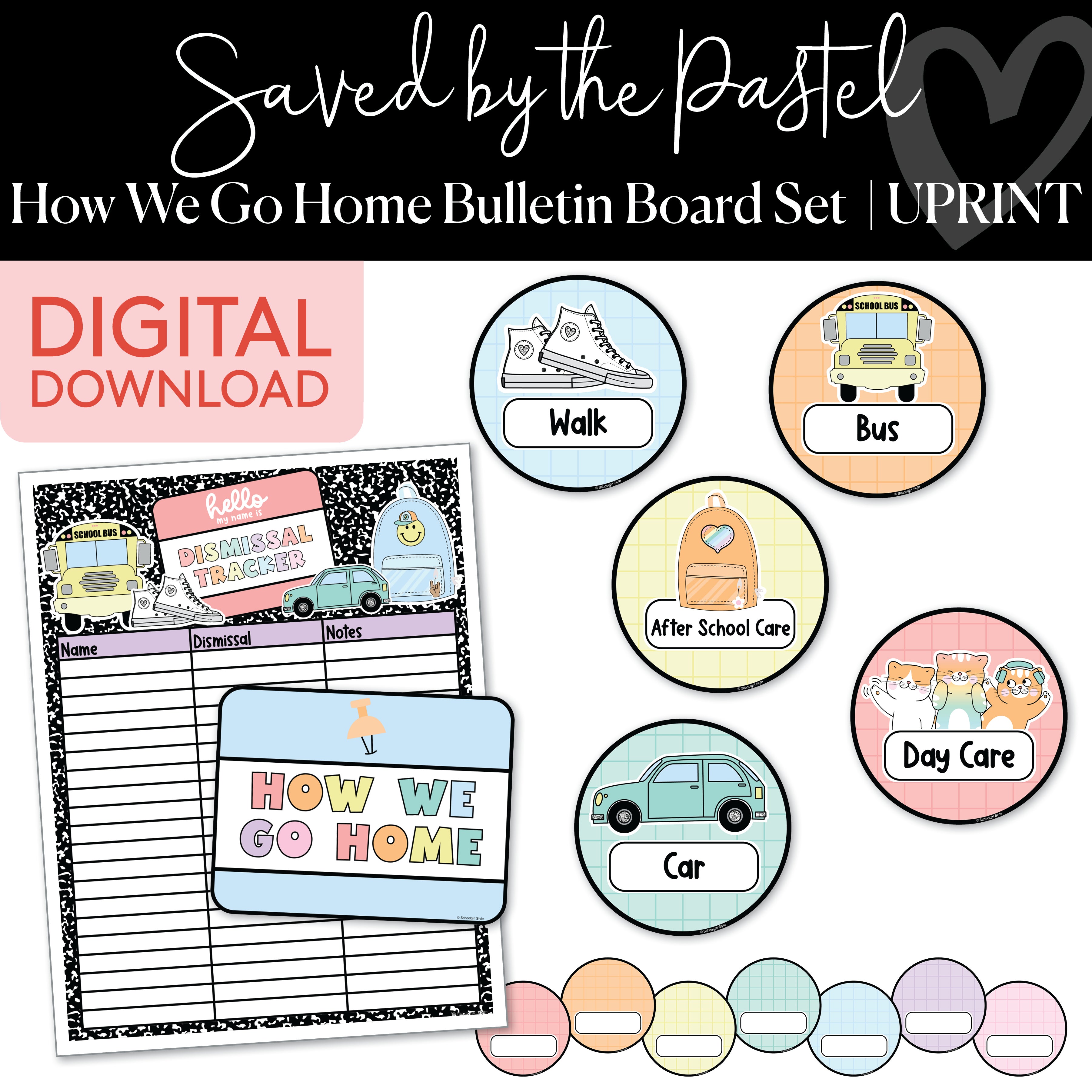 Dismissal Tracker | Saved By The Pastel | Printable Classroom Decor ...