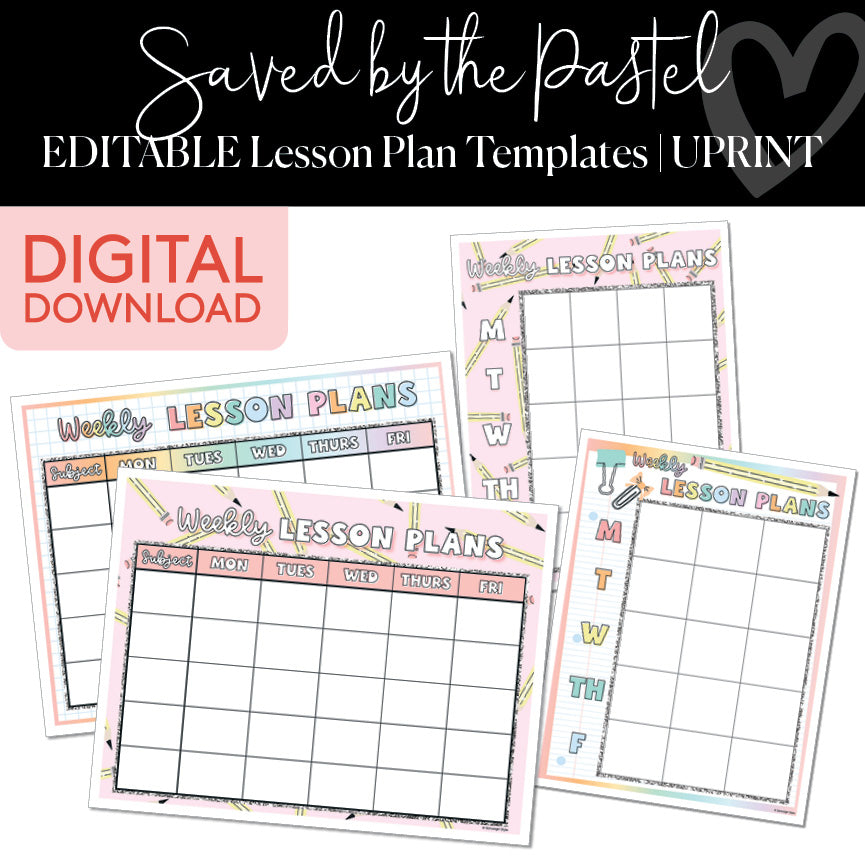 Lesson Plan Templates | Saved By The Pastel | Printable Classroom Deco ...