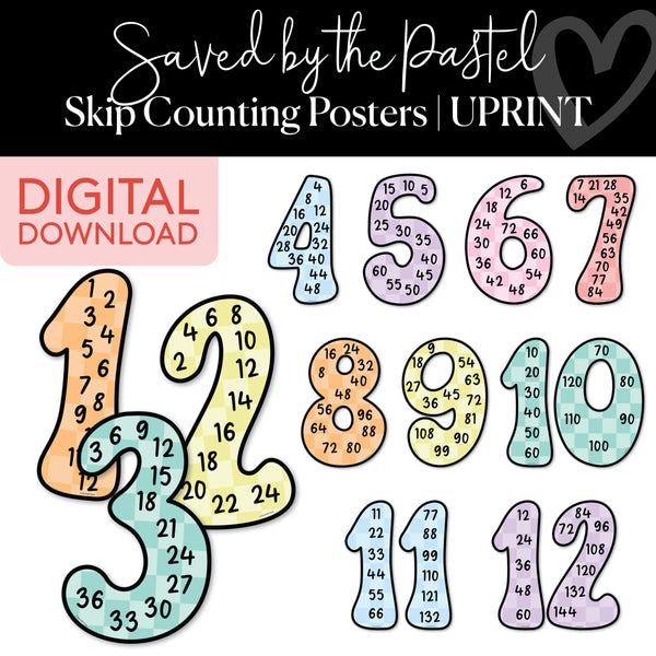 Skip Counting Posters | Saved By The Pastel | Printable Classroom Deco ...