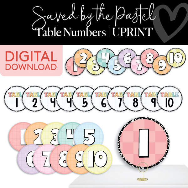 Table Numbers | Saved By The Pastel | Printable Classroom Decor | Scho ...