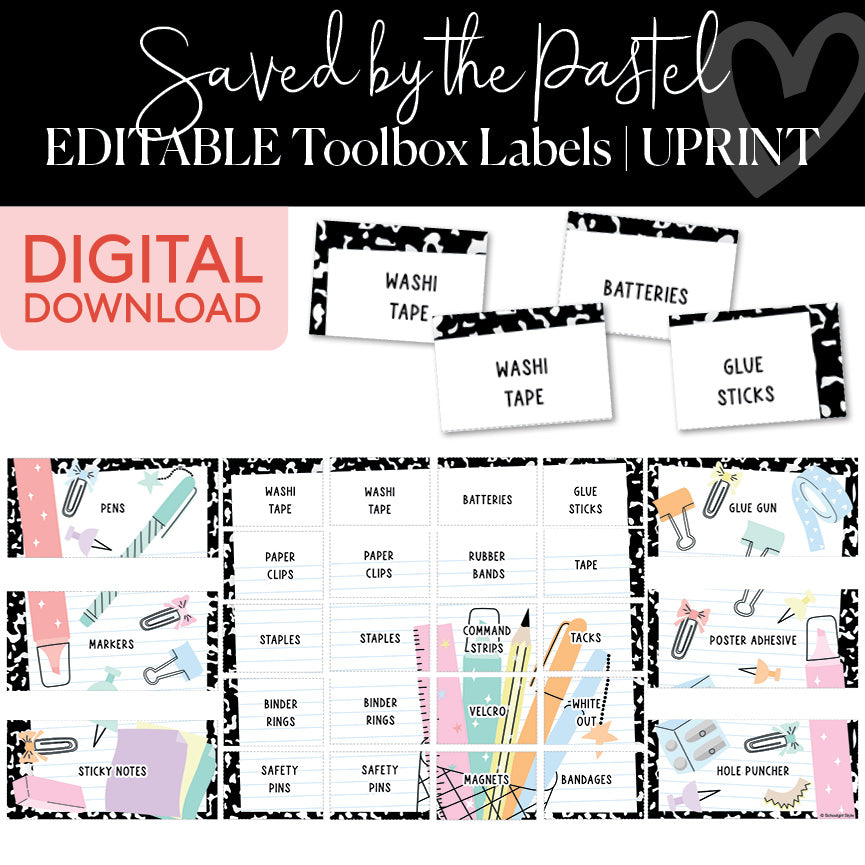 Tool Box Labels | Saved By The Pastel | Printable Classroom Decor | Sc ...