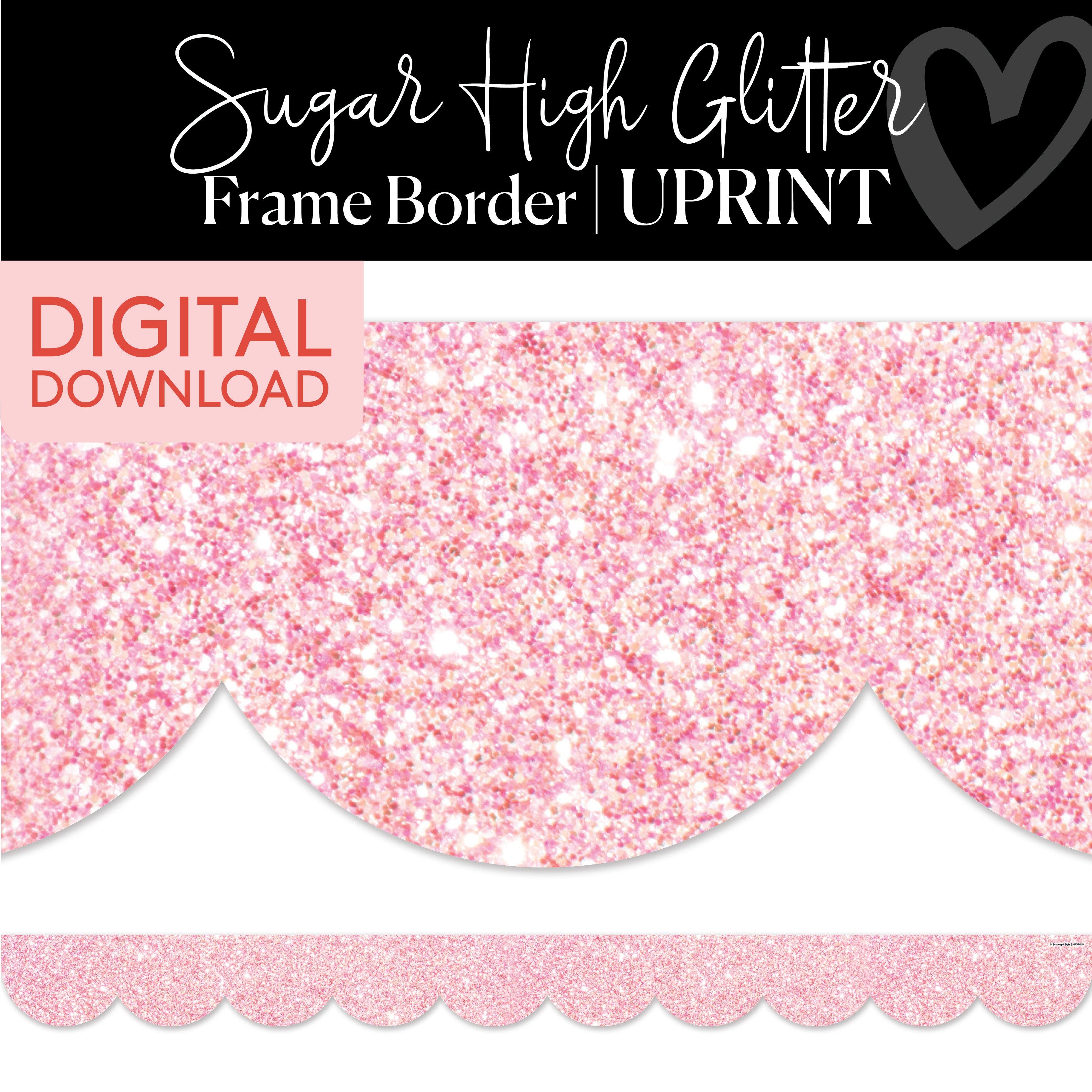 Printable Pink Glitter Classroom Border – Schoolgirl Style