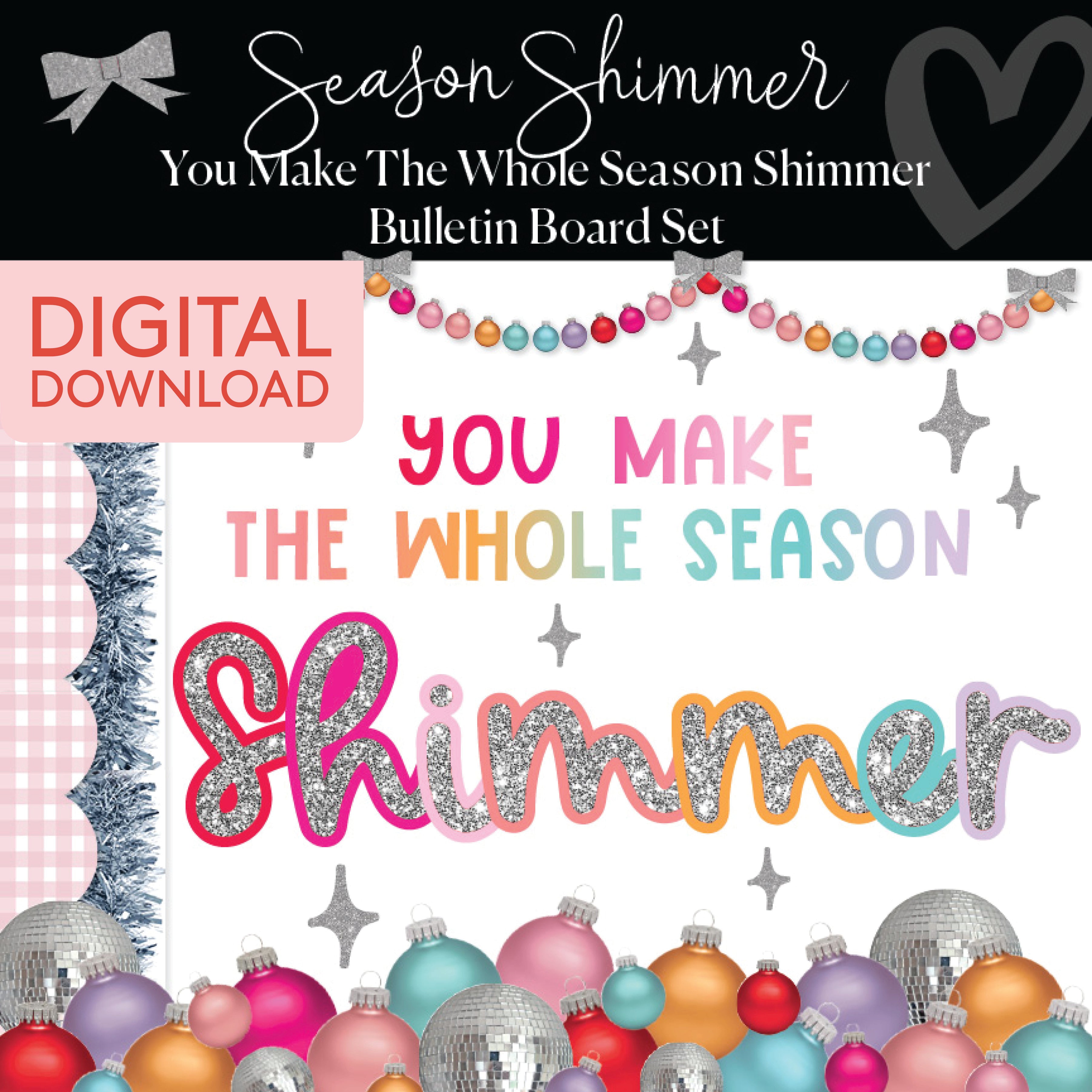 Season Shimmer Christmas Door Decor | Christmas Bulletin Board Set | U ...