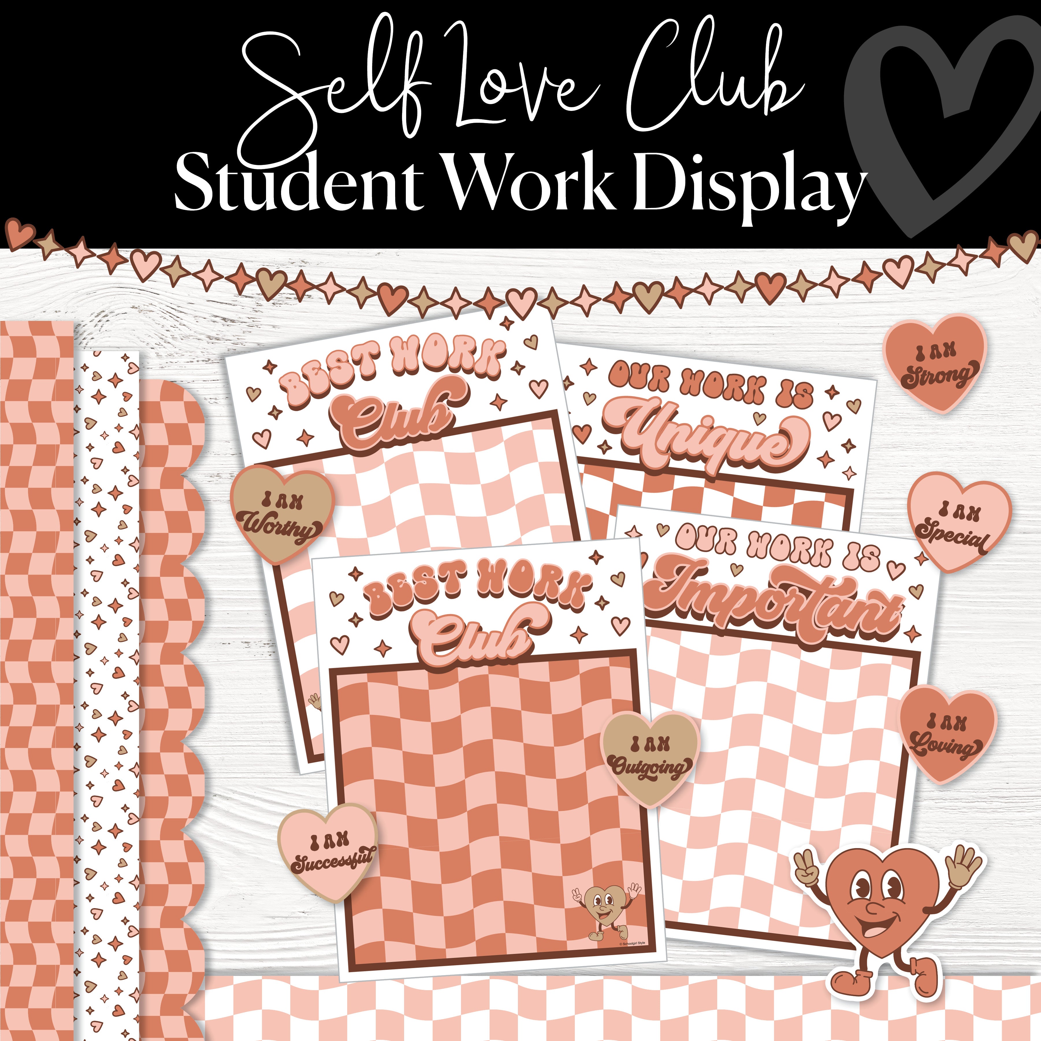 Self Love Club Student Work Display | UPRINT Classroom Decor | Schoolg ...