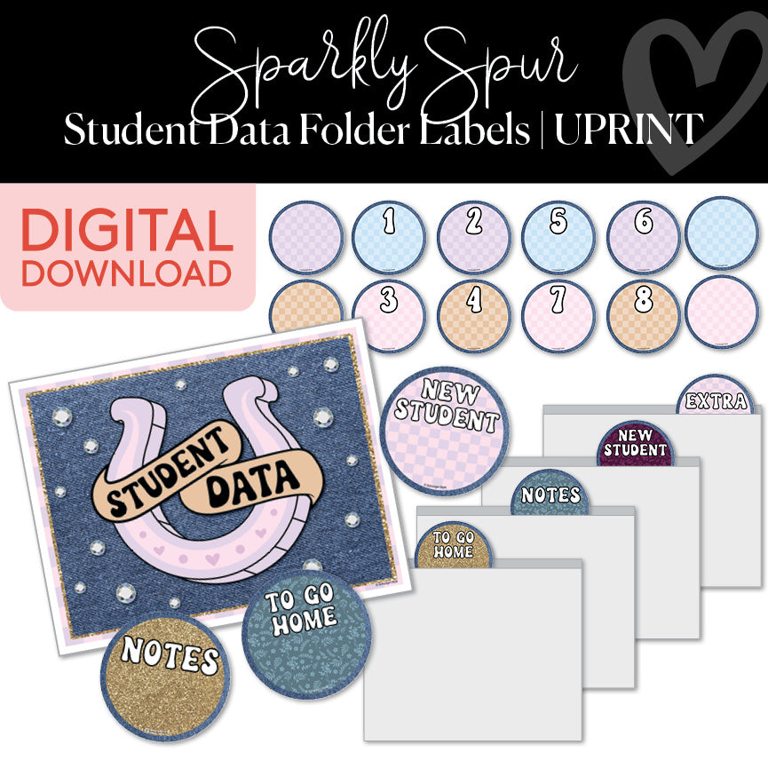 Student Data Bins | Sparkly Spur | Printable Classroom Decor | Schoolg ...