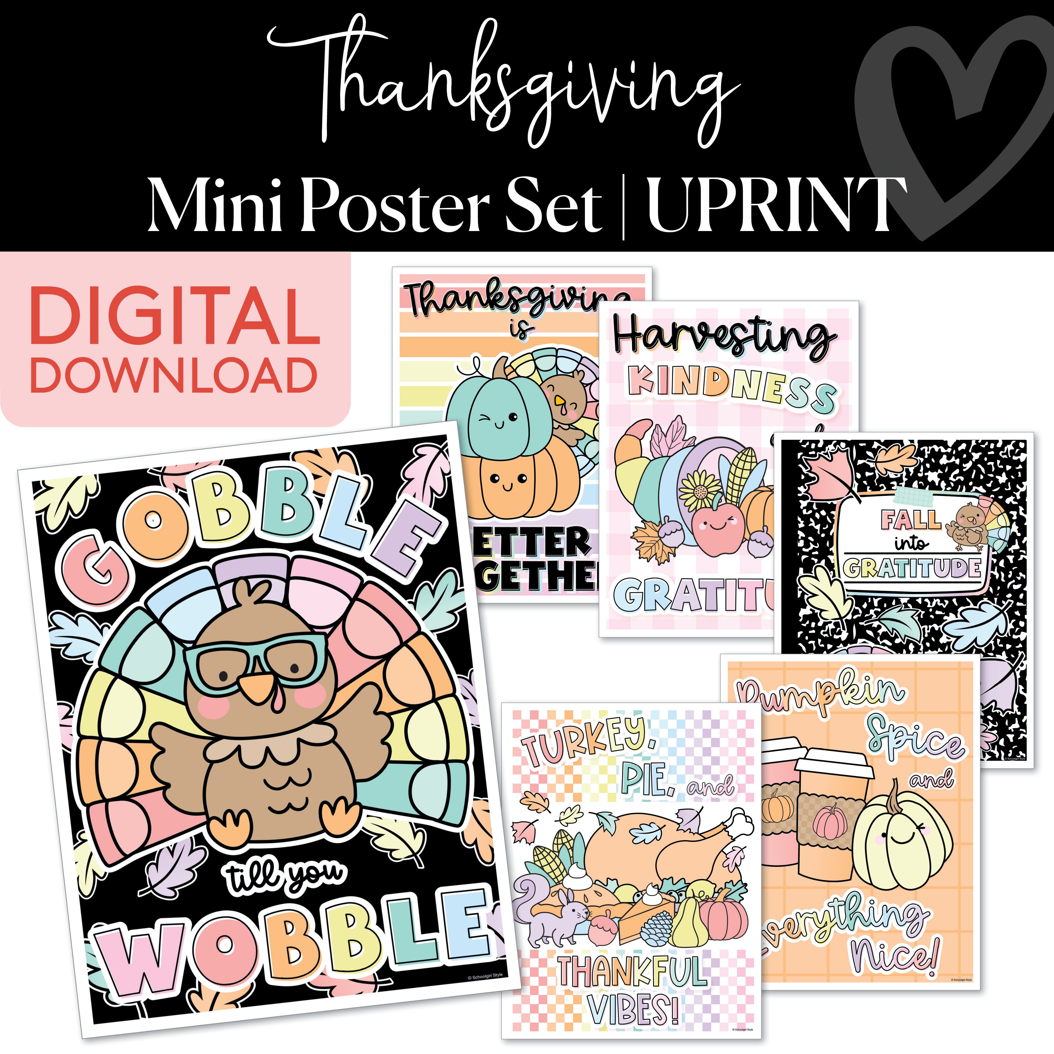 Thanksgiving Classroom Posters – Schoolgirl Style