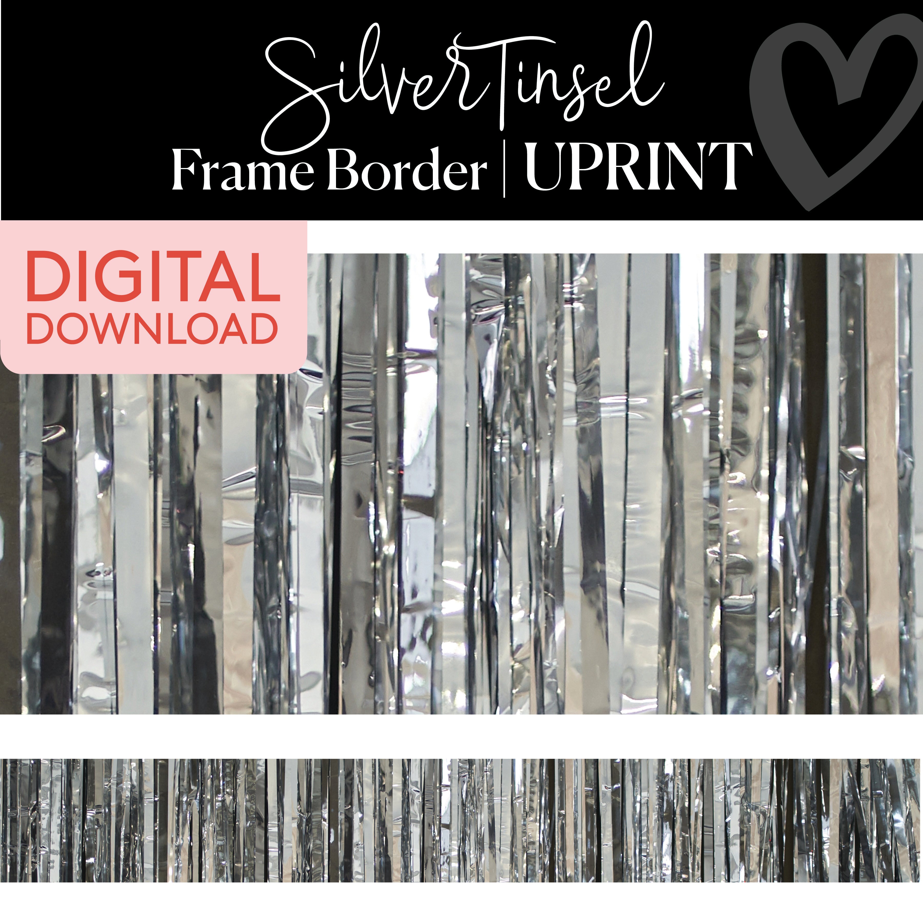 Printable Silver Tinsel Classroom Border – Schoolgirl Style