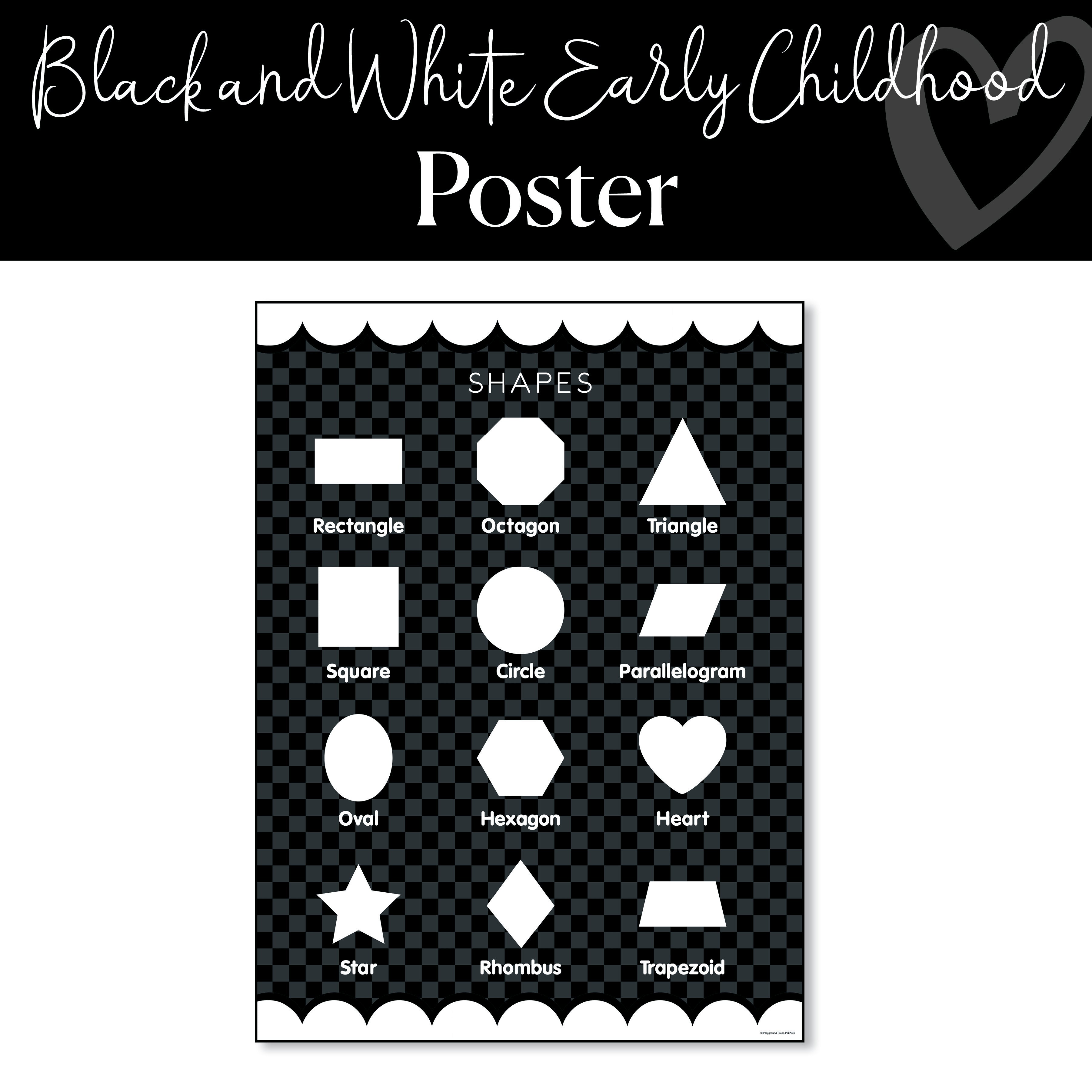 Black and White Shapes Home Learning Poster – Schoolgirl Style