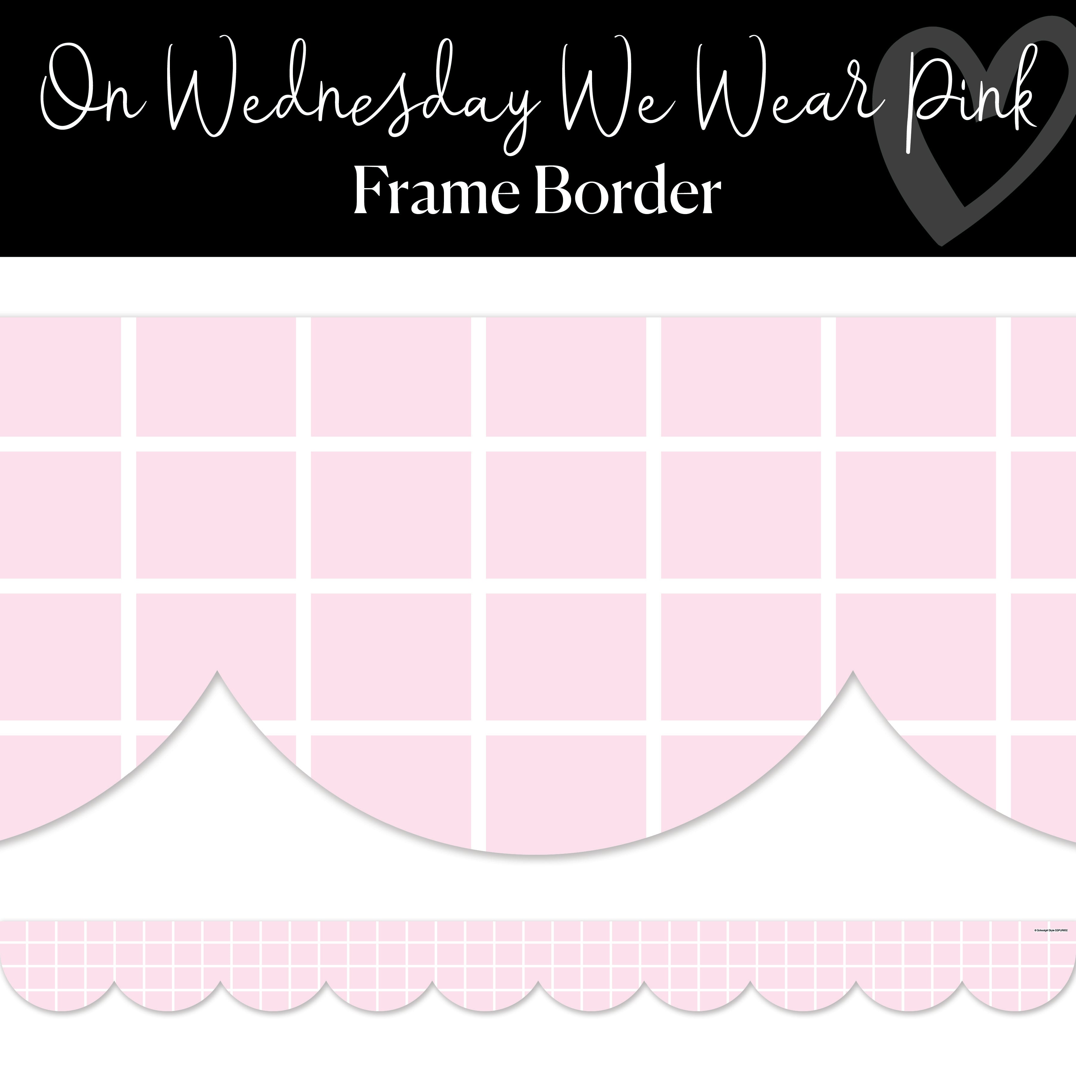 On Wednesday We Wear Pink Pastel Grid Bulletin Board Border ...