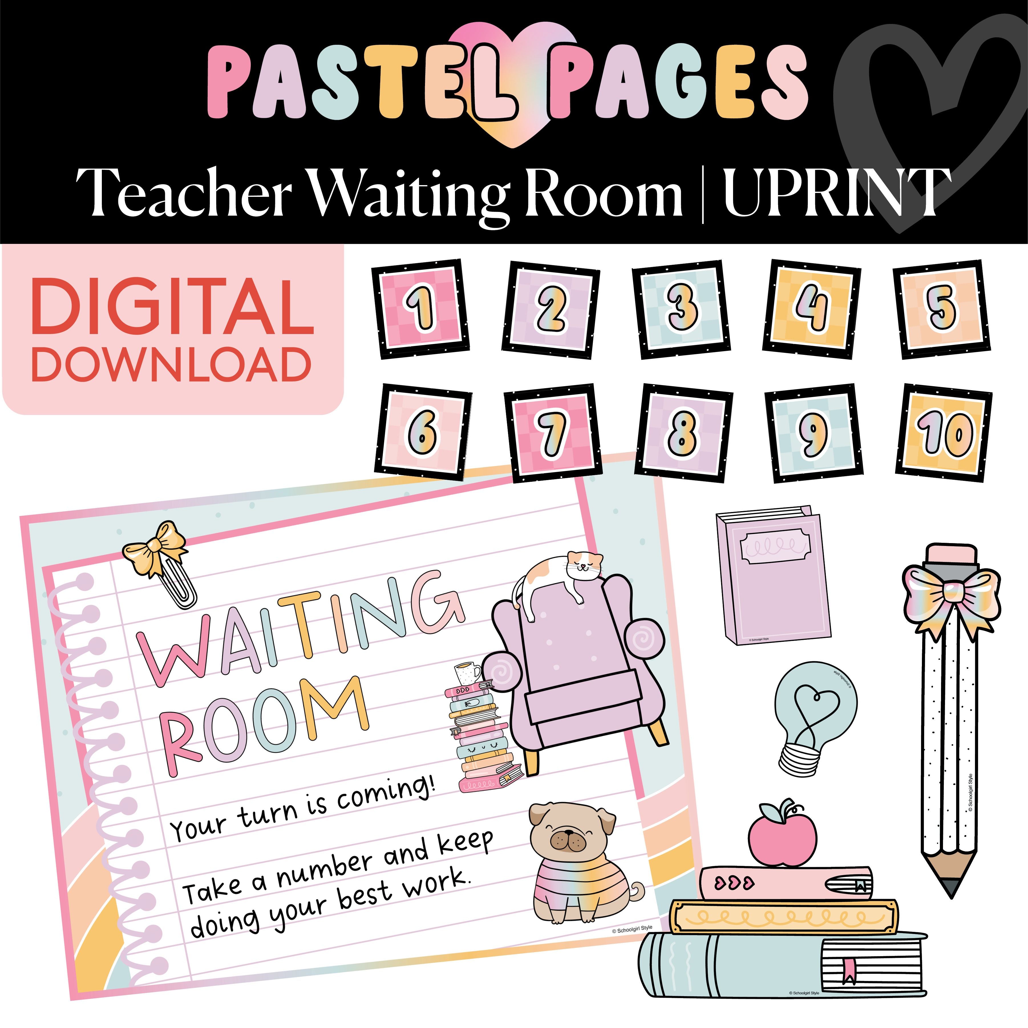 Printable Boho Pastel Teacher Waiting Room | Pastel Pages – Schoolgirl ...