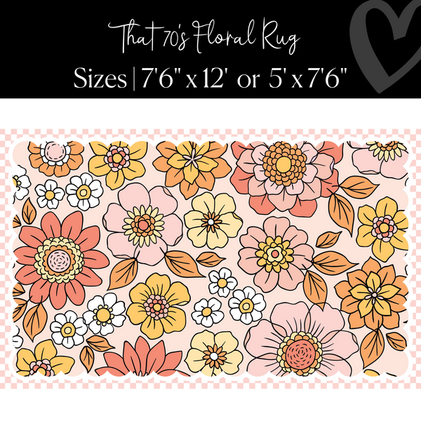 Retro Floral Rug | Retro Classroom Rug | That 70's Floral | Schoolgirl ...
