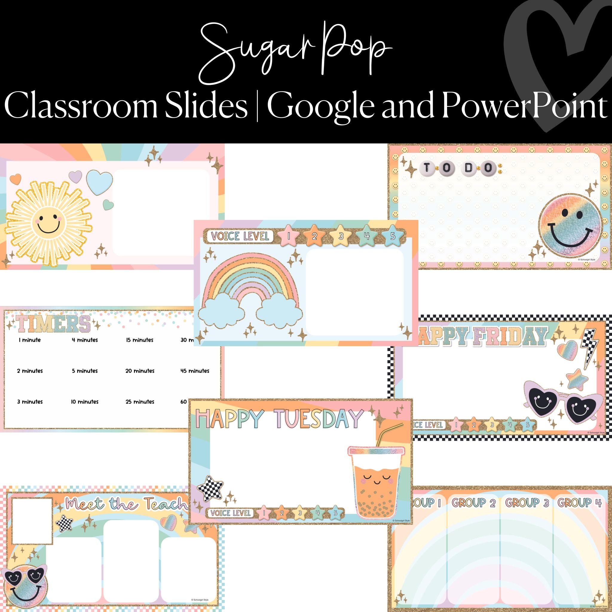 Google Classroom Slides | Sugar Pop | Printable Classroom Decor | Scho ...