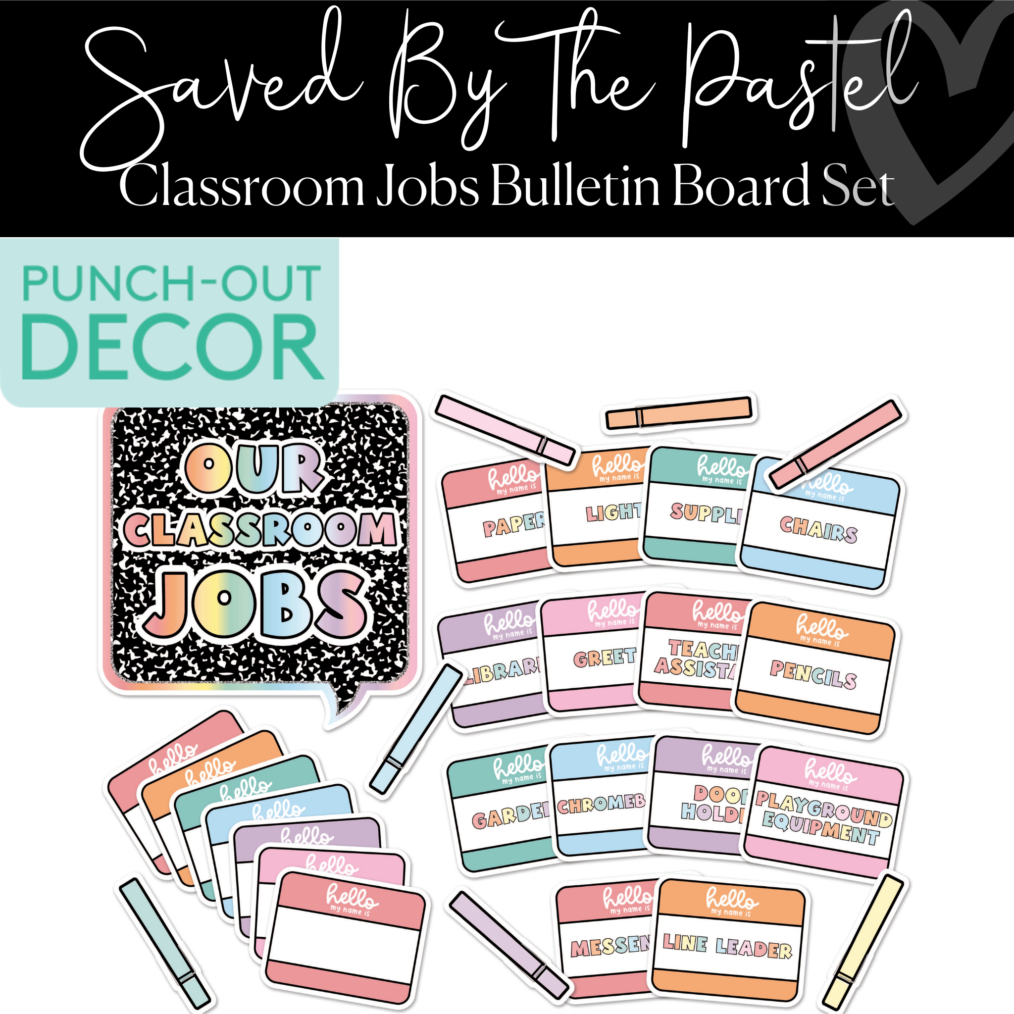 Pastel Classroom Jobs Bulletin Board Set | Saved By The Pastel ...