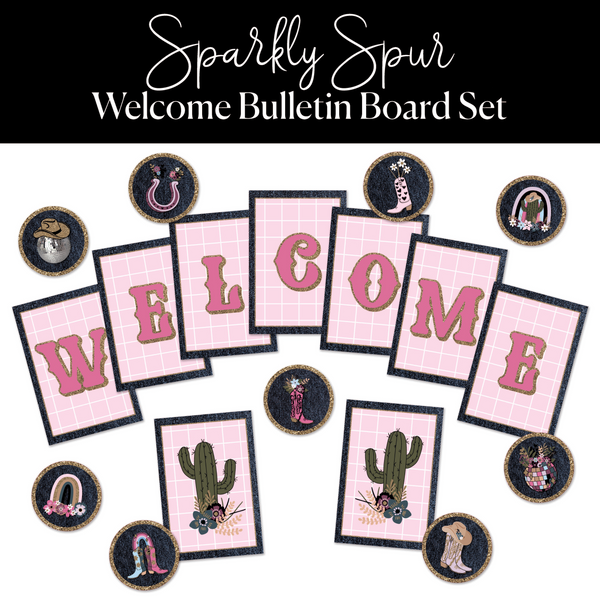 Welcome | Bulletin Board Set | Sparkly Spur | Schoolgirl Style
