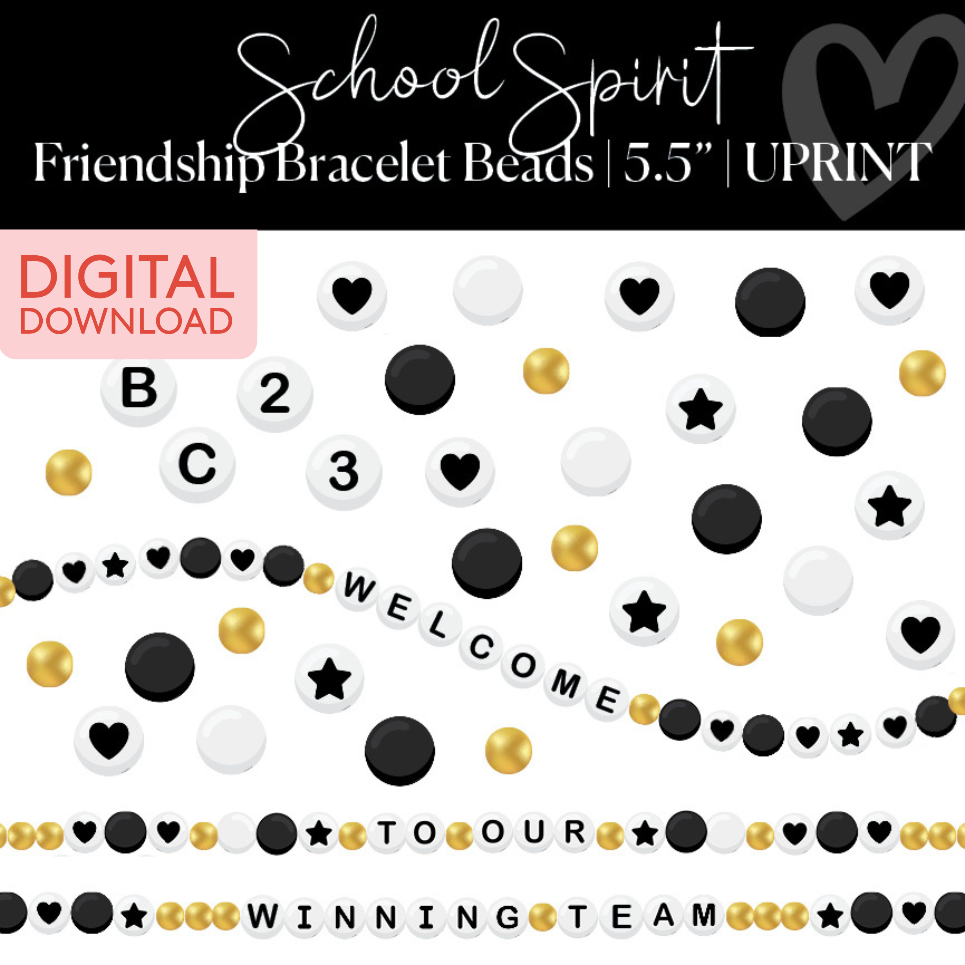 Printable Friendship Beads Bulletin Board Letters | School Spirit ...