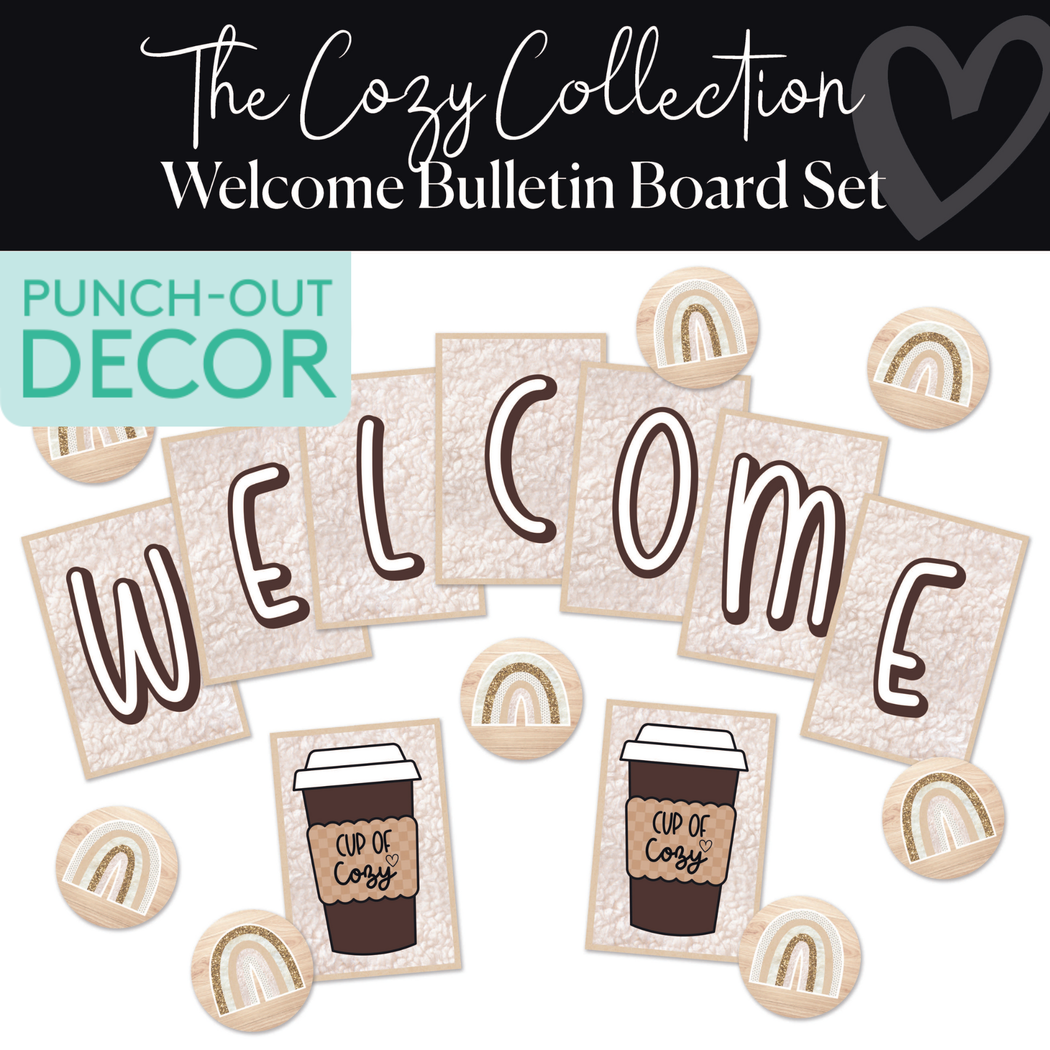 Neutral Welcome Bulletin Board Set | Cozy Collection – Schoolgirl Style