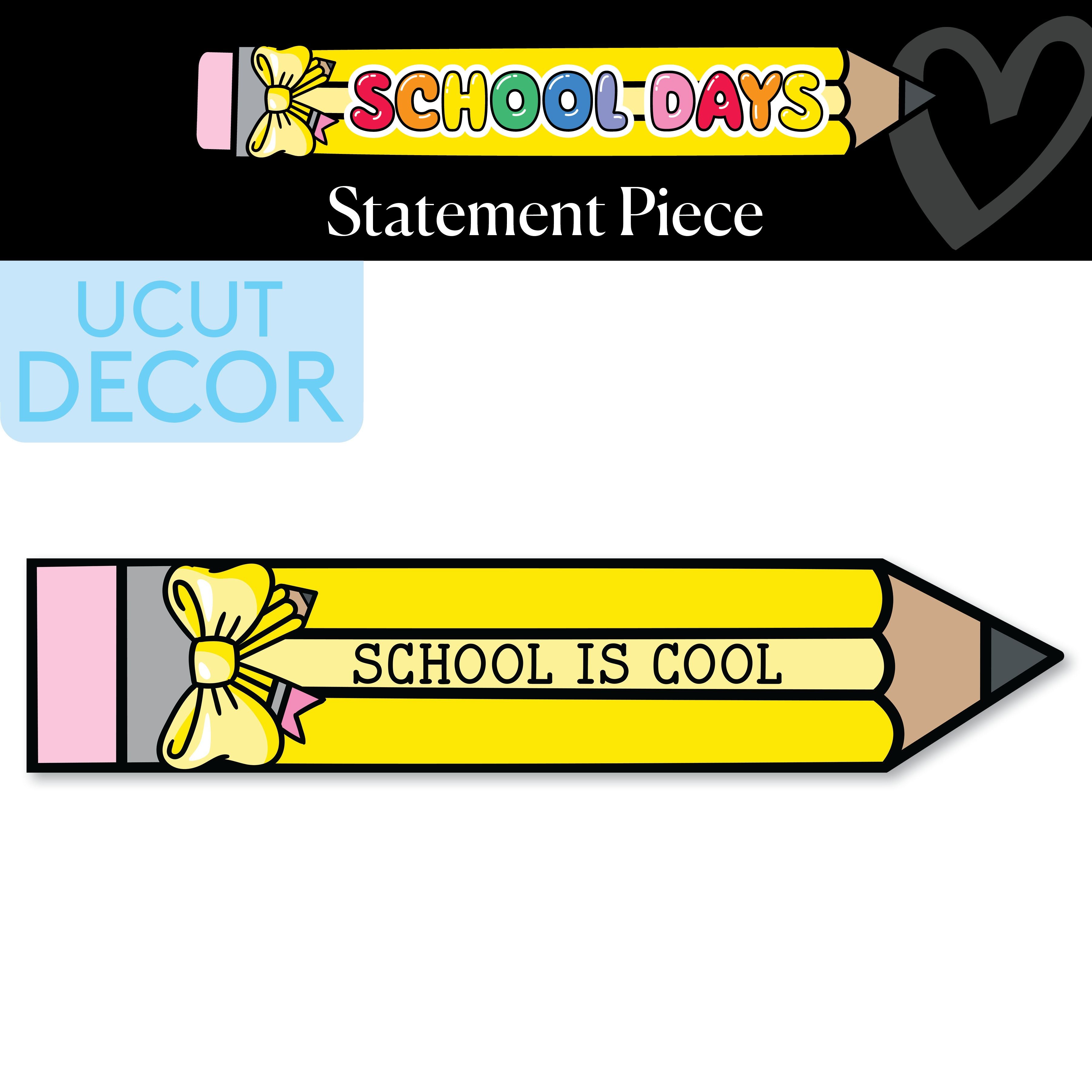 School is Cool Bright Rainbow Pencil Statement Piece | School Days ...