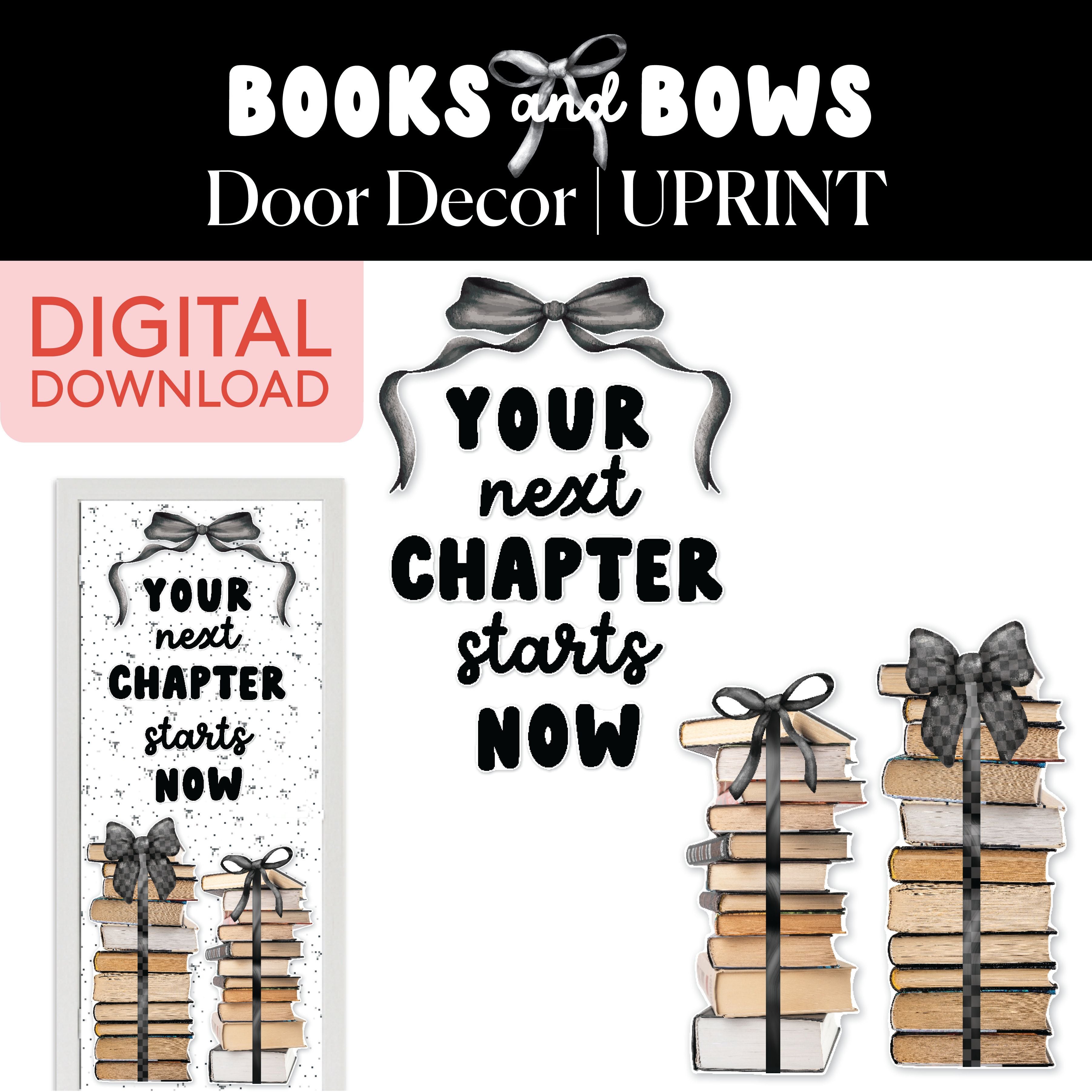 Printable Black and White Classroom Door Decorations | Books and Bows ...