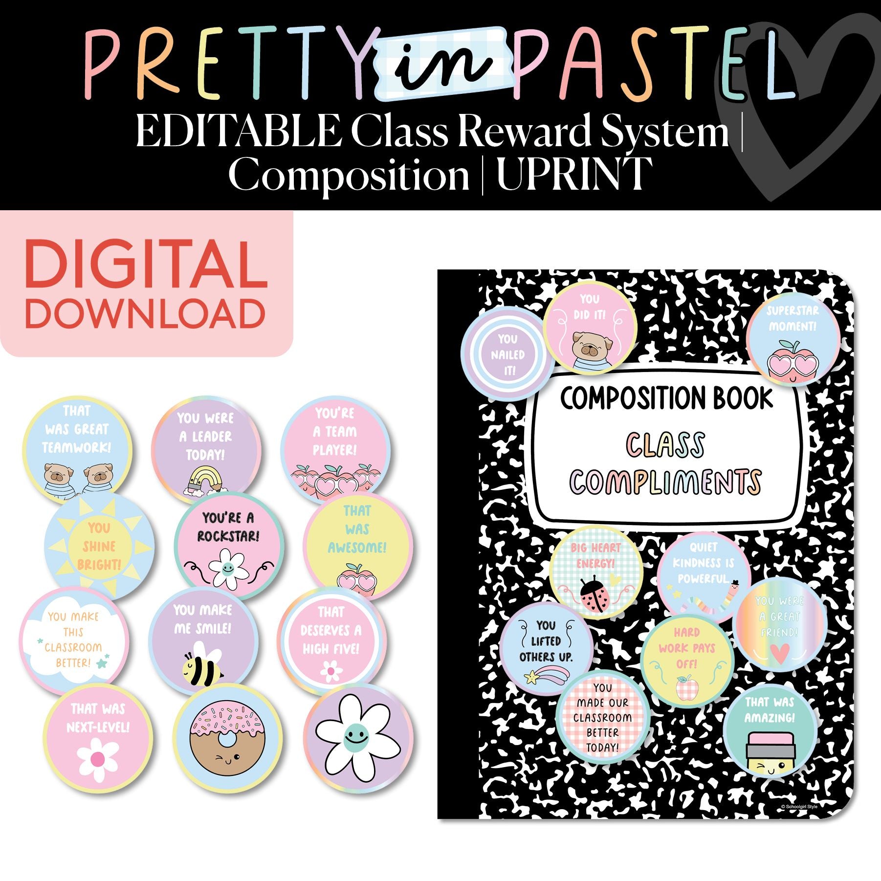 Printable Pastel Class Reward System | Composition | Pretty In Pastel ...