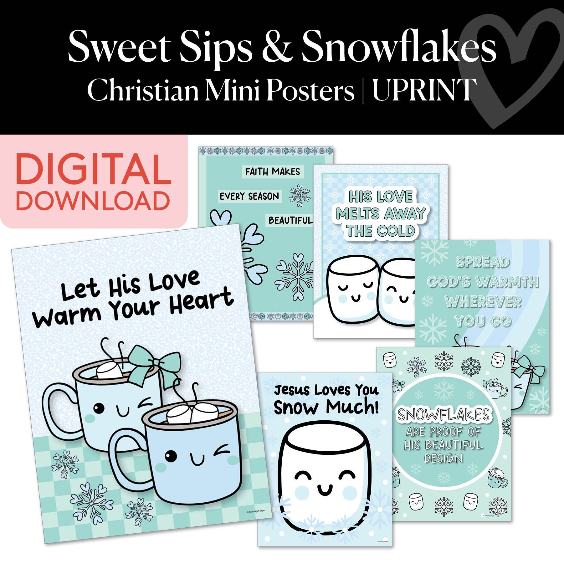 Printable Winter Christian Mini Posters | Sweet Sips and Snowflakes ...