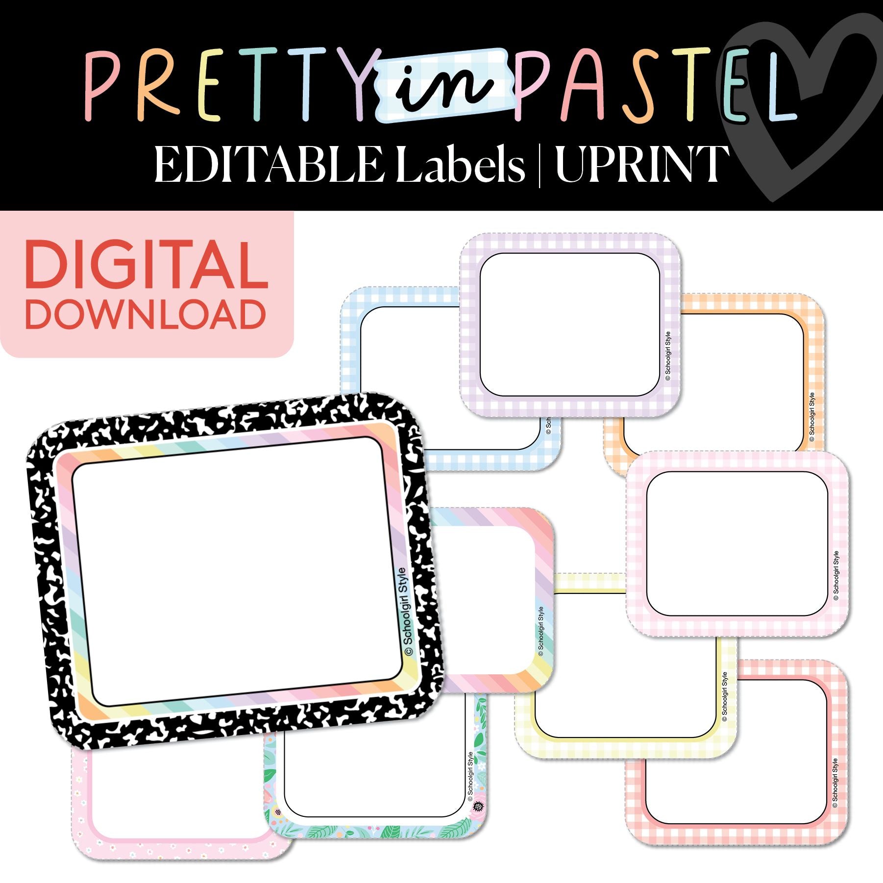 Printable Pastel Editable Classroom Labels | Pretty in Pastel ...