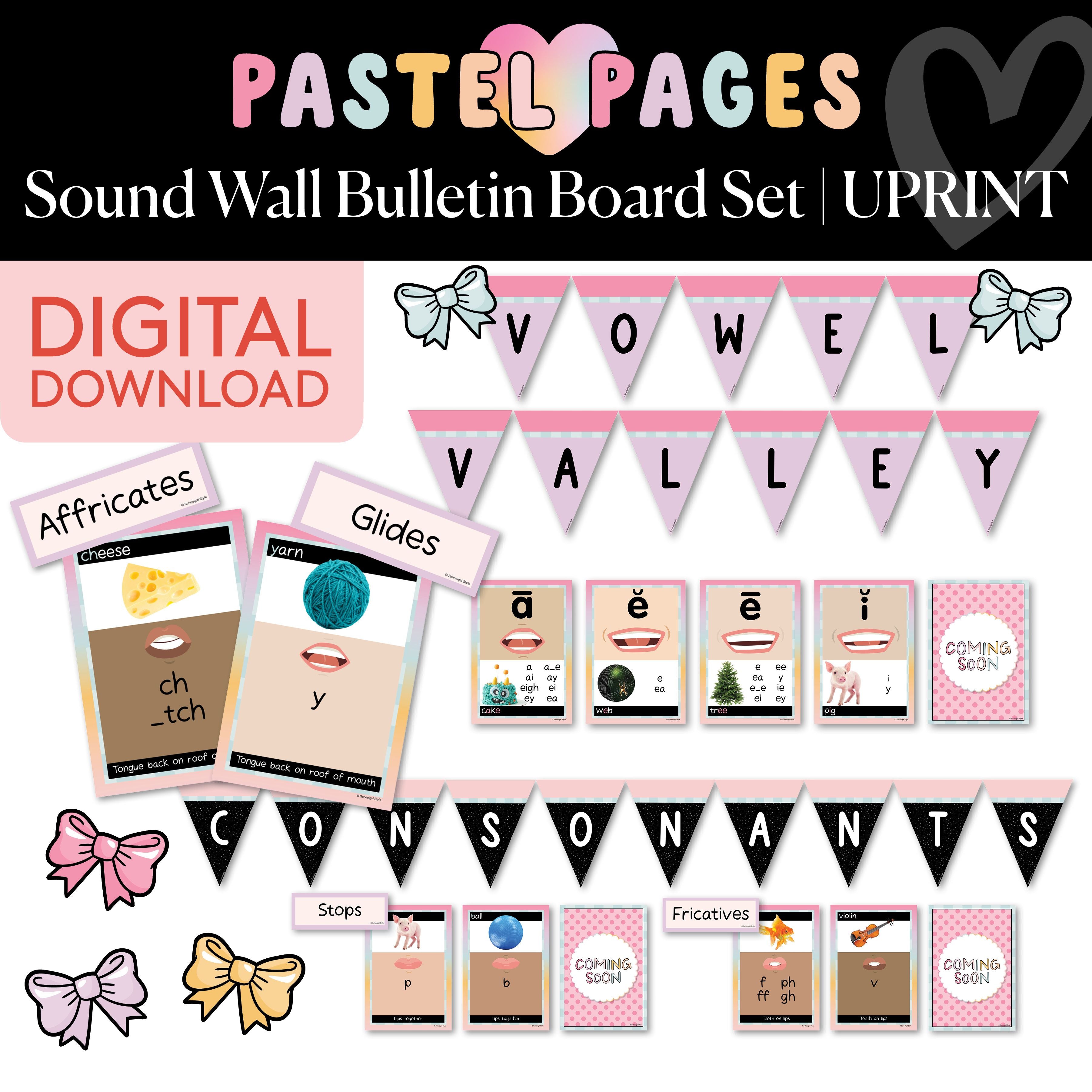 Printable Boho Pastel Sound Wall Bulletin Board Set | Pastel Pages ...