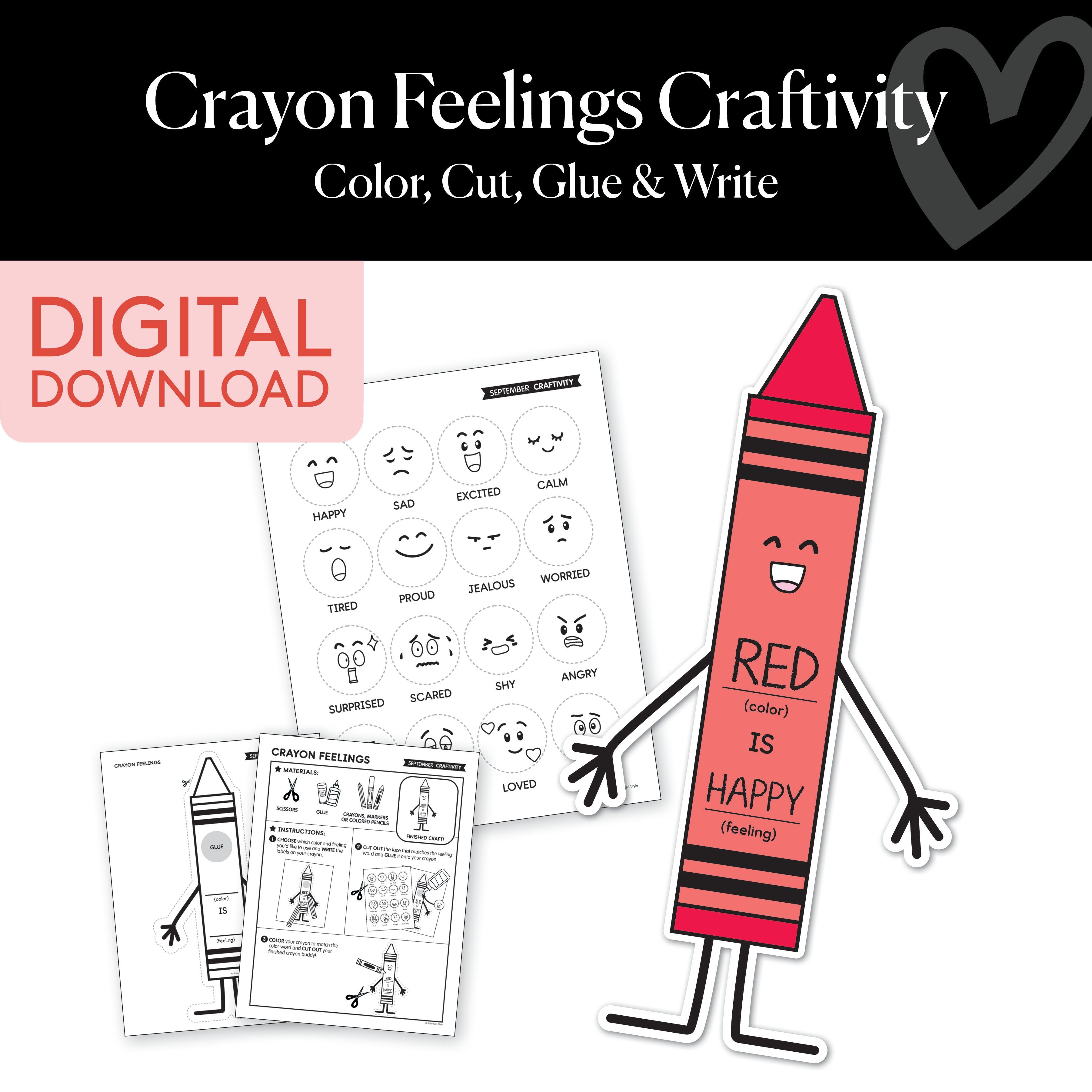 Crayon Feelings Craftivity – Schoolgirl Style