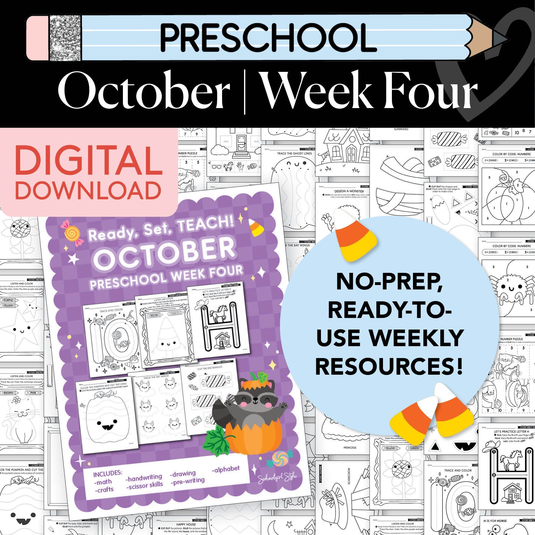 Printable Preschool October Week 4 Resources – Schoolgirl Style