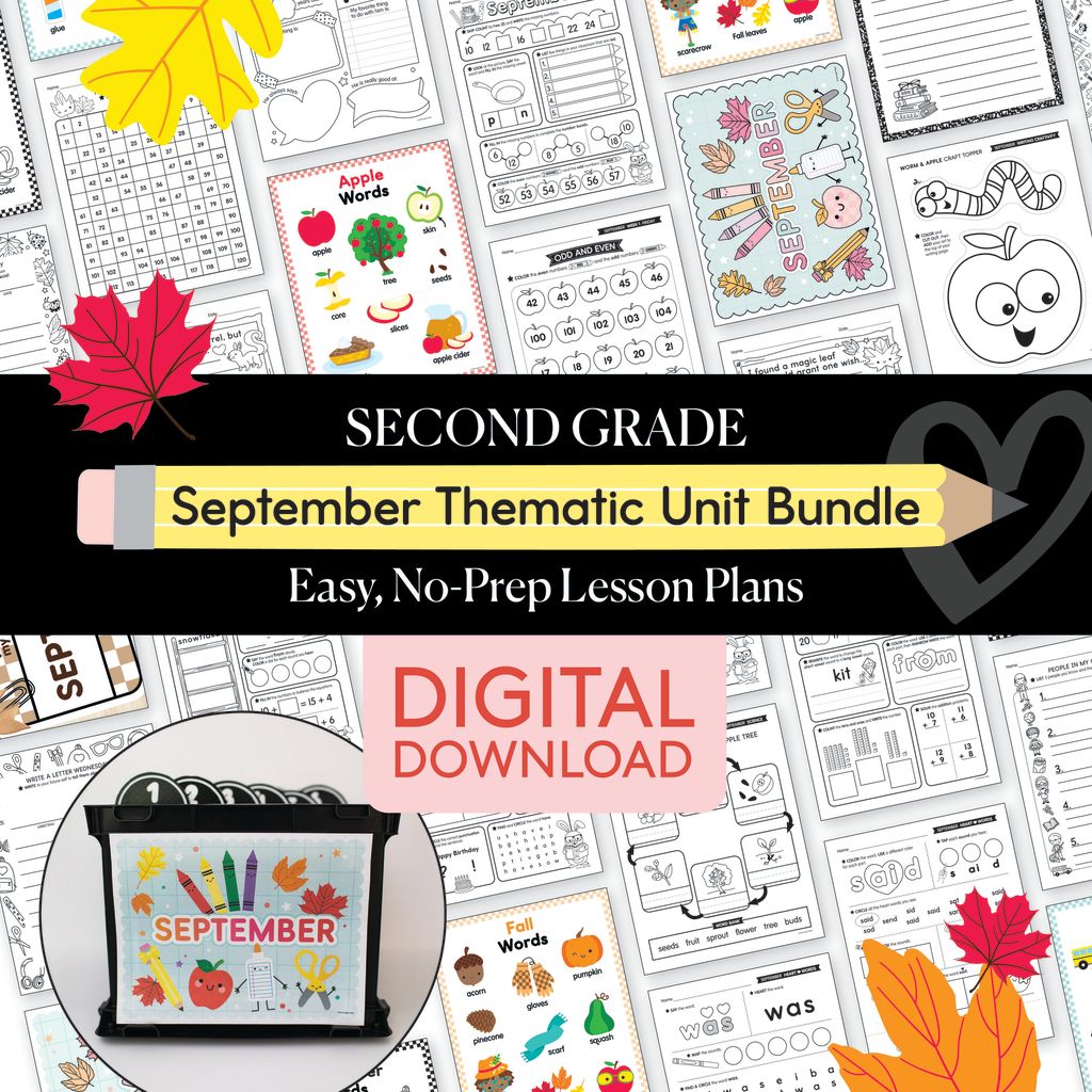 Second Grade September Thematic Unit Bundle – Schoolgirl Style
