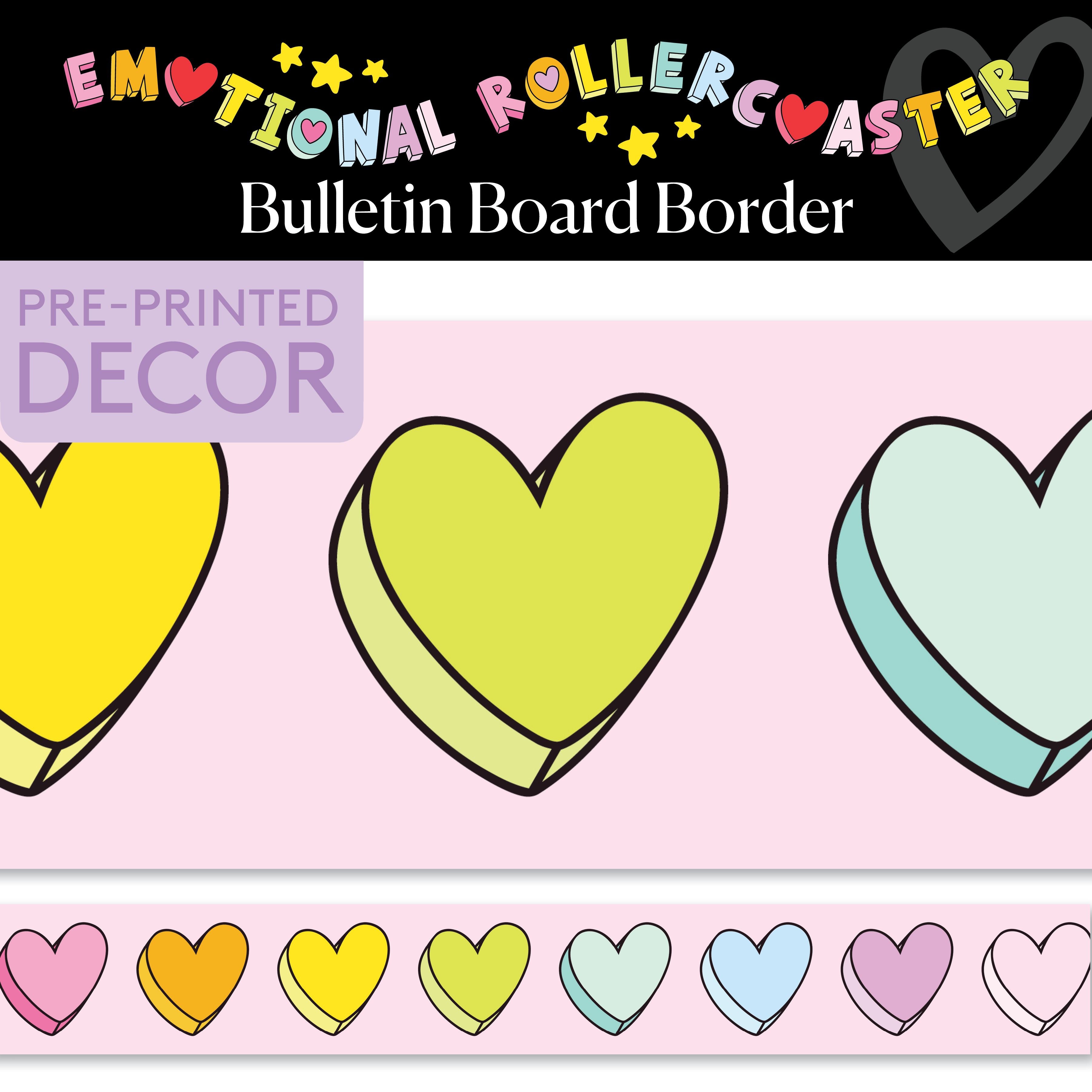 Cross My Heart Rainbow Pastel Bulletin Board Border | Emotional Roller ...