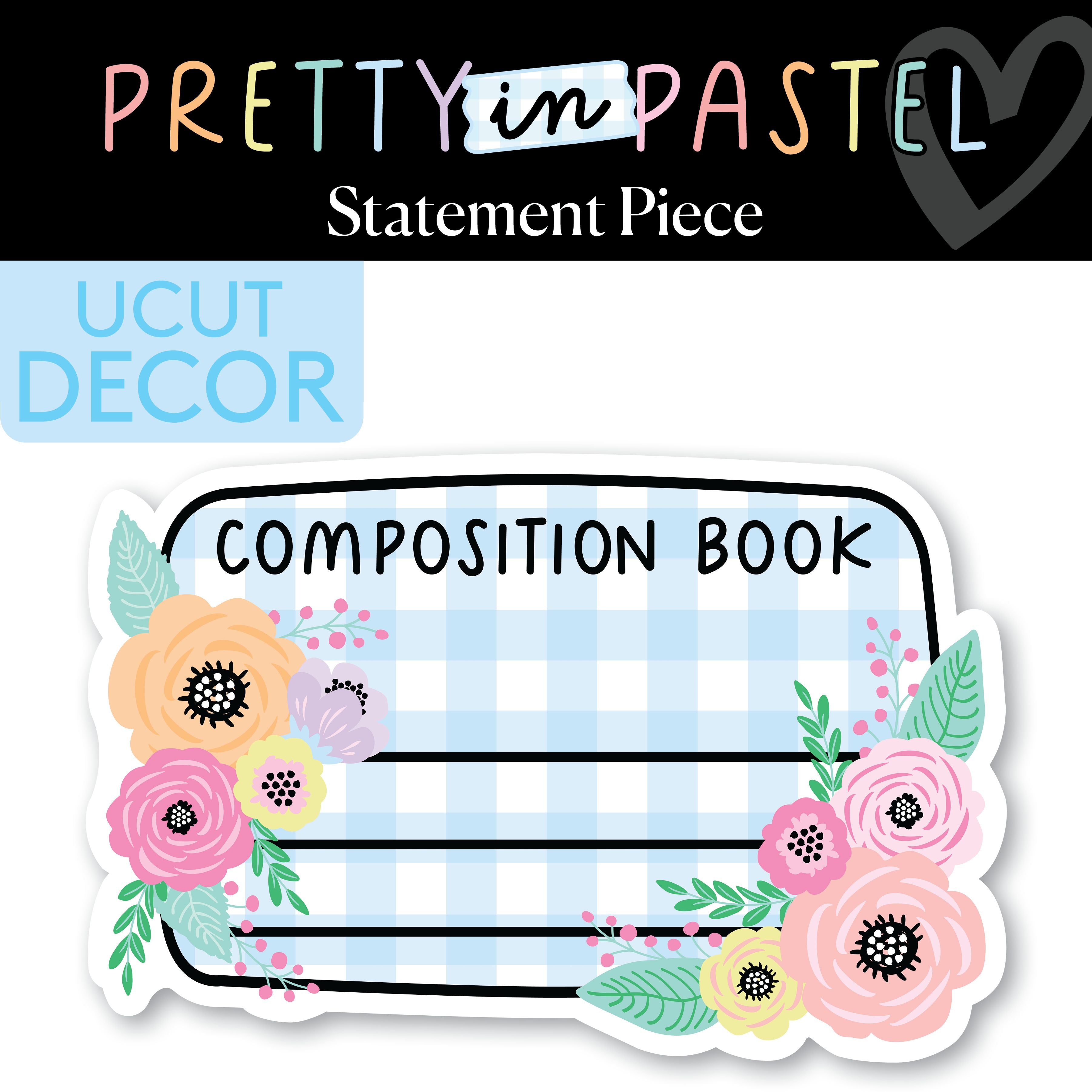 Pastel Gingham Composition Notebook Statement Piece | Pretty in Pastel ...