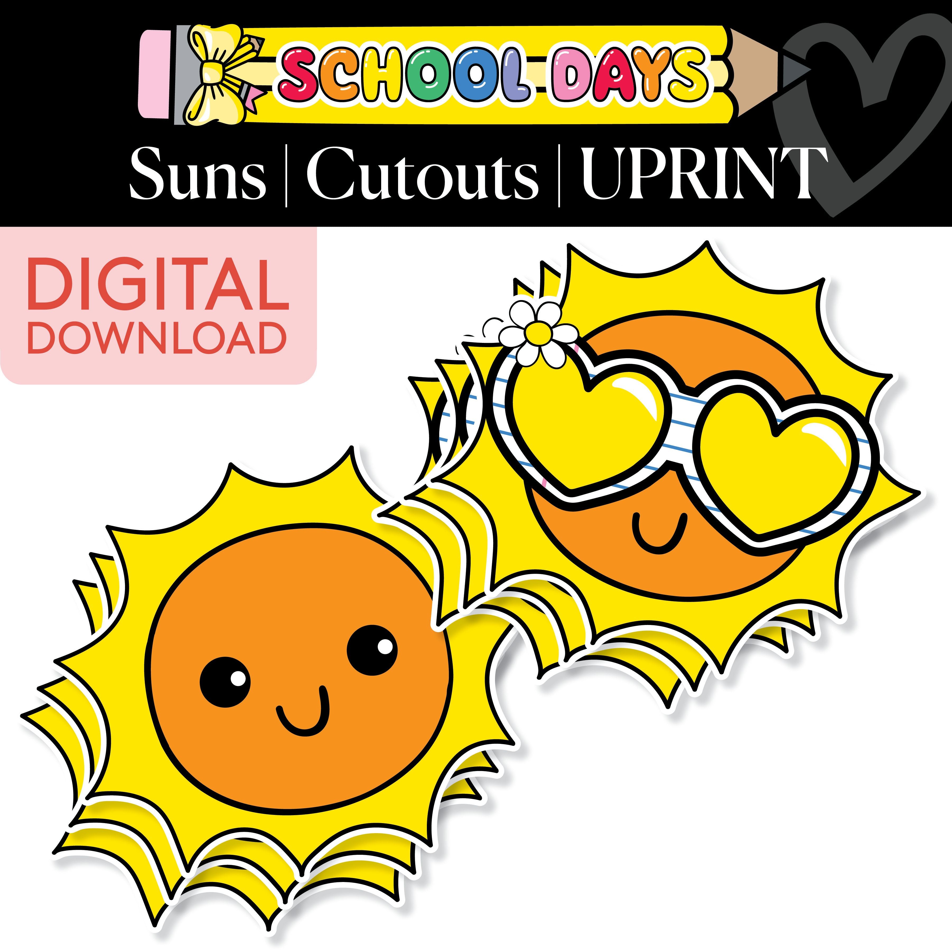 Printable Suns Bulletin Board Cutouts | School Days – Schoolgirl Style