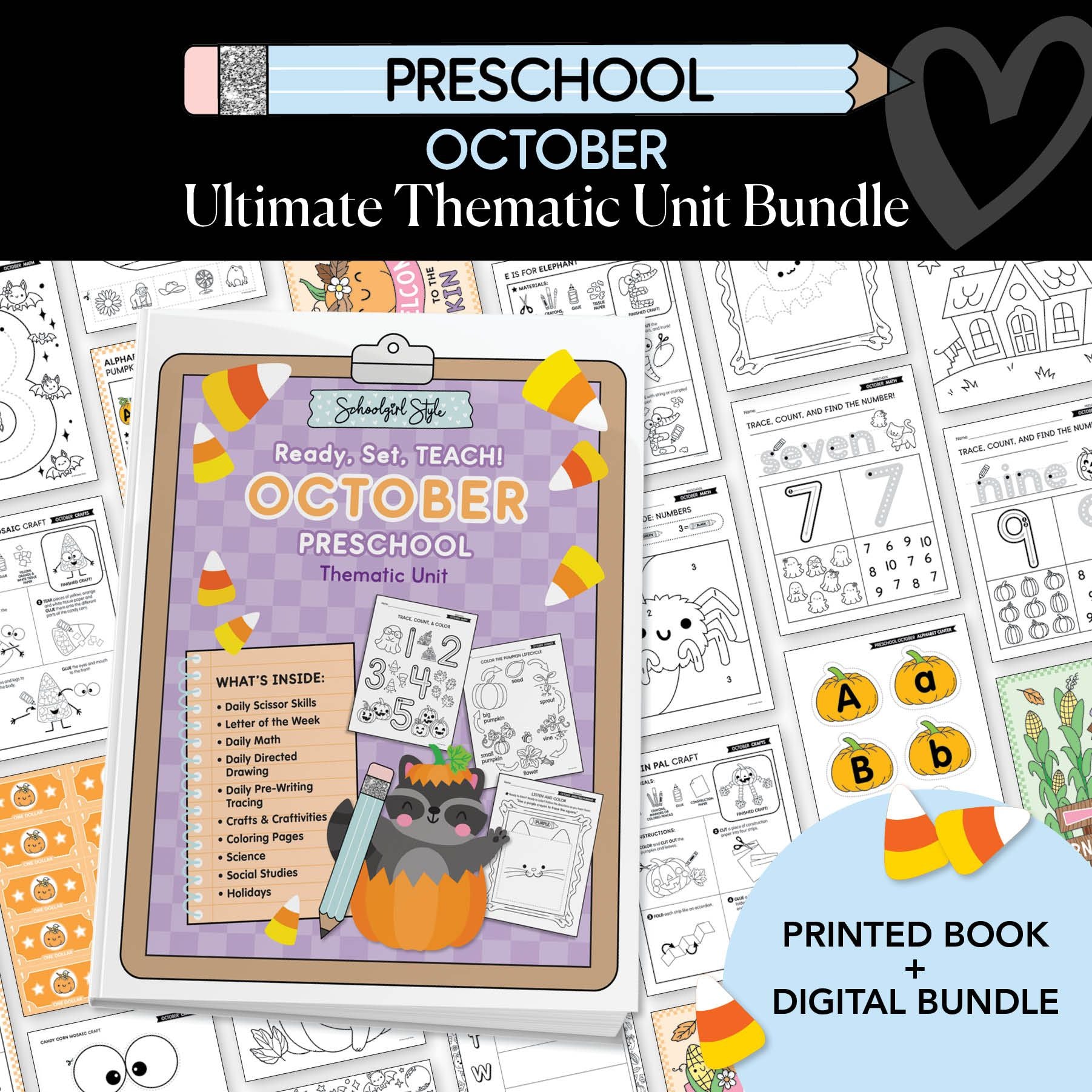Ultimate Preschool October Thematic Unit Bundle – Schoolgirl Style