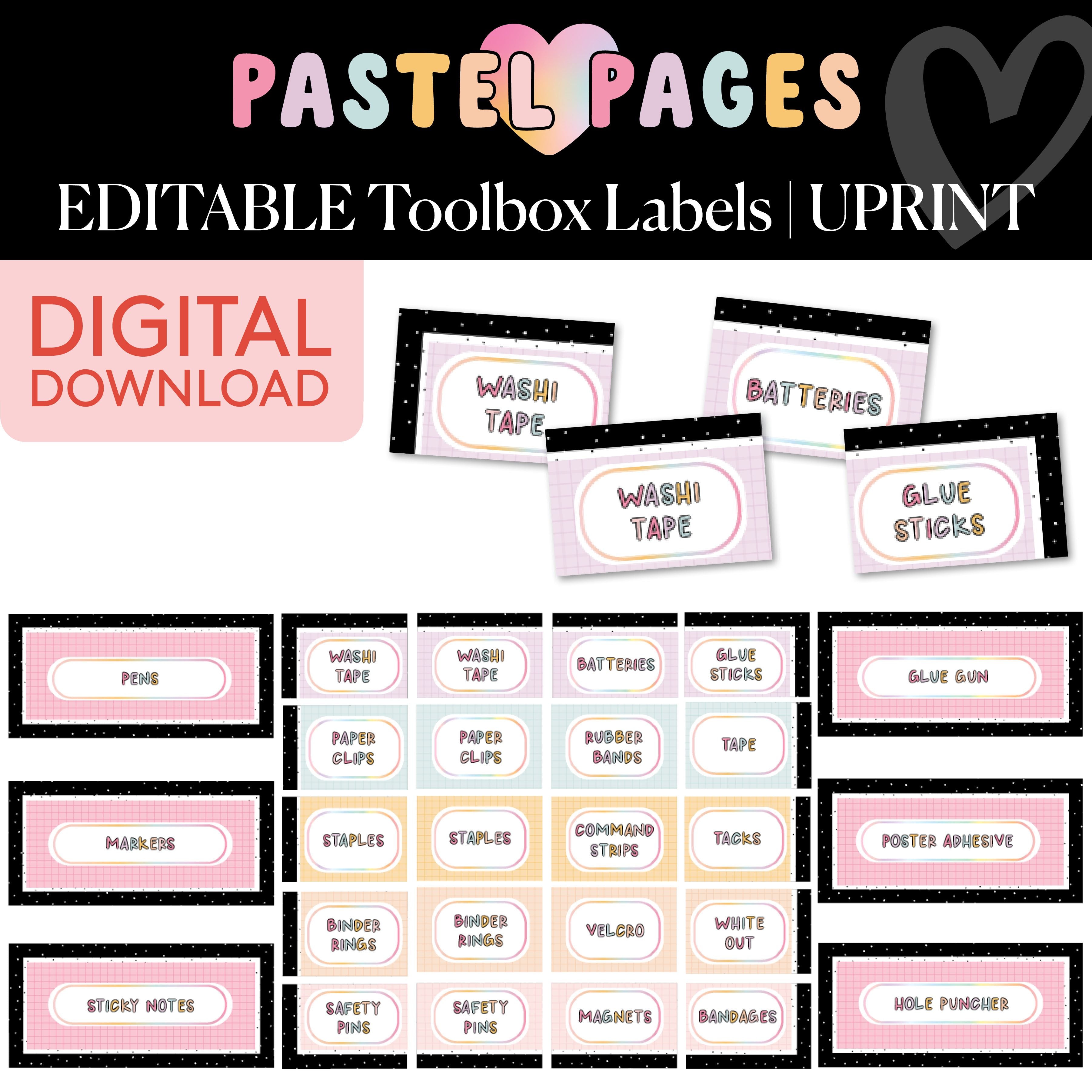 Printable Boho Pastel Editable Toolbox Labels | Pastel Pages ...