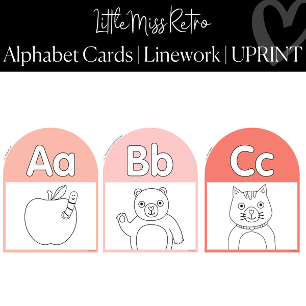 Linework Alphabet Posters | Retro Classroom Decor | Schoolgirl Style