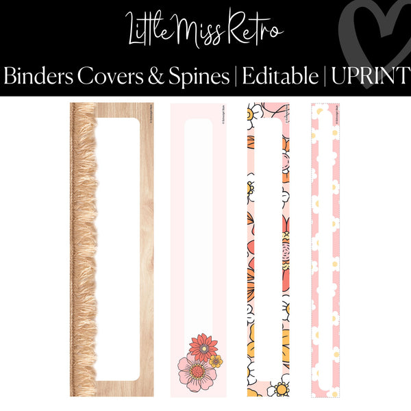 Editable and Printable Binder Covers and Spines | Retro Classroom Deco ...